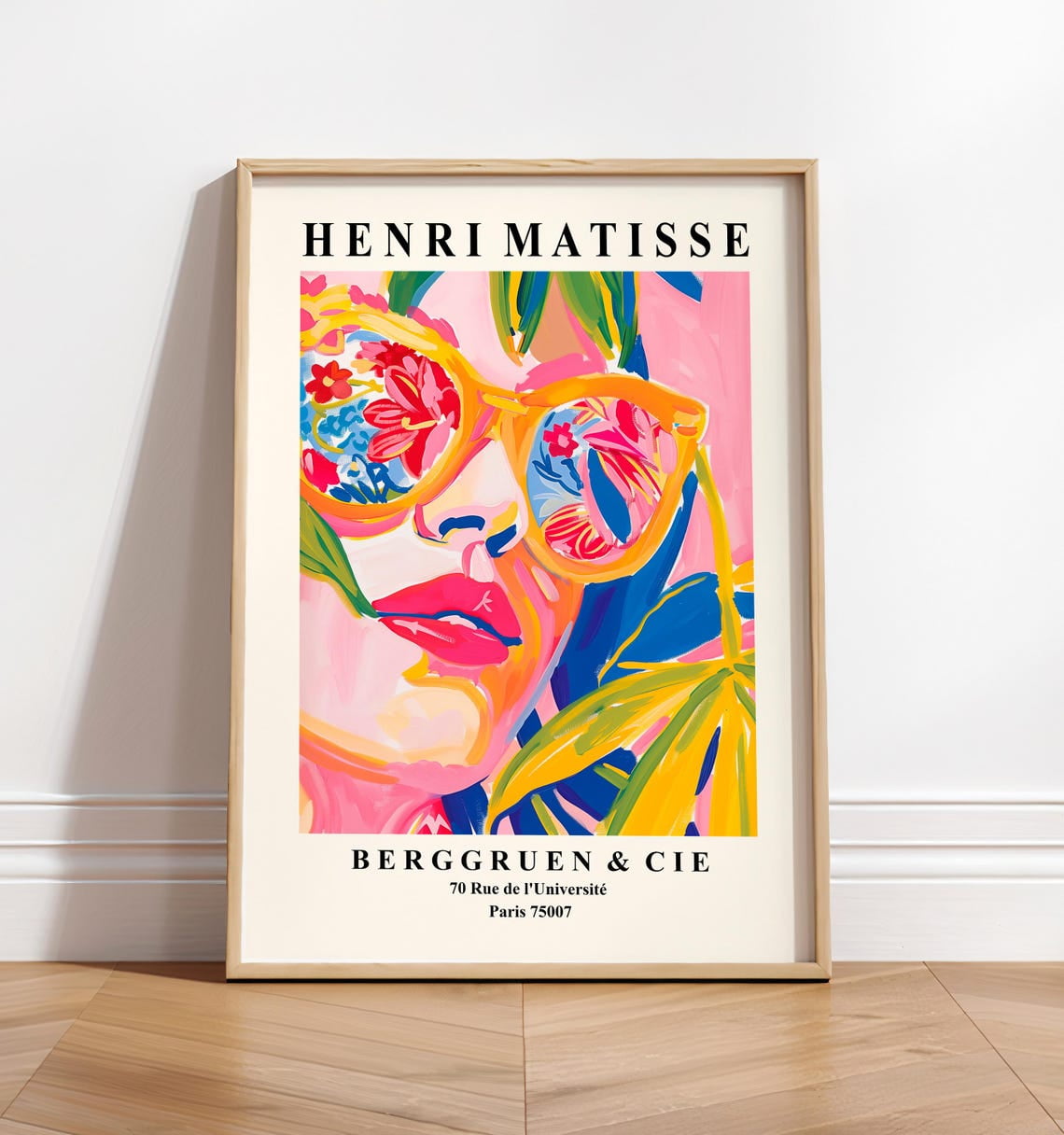 Woman Pink Fauvism Tropical Sunglasses Wall Art, Unframed Canvas ...