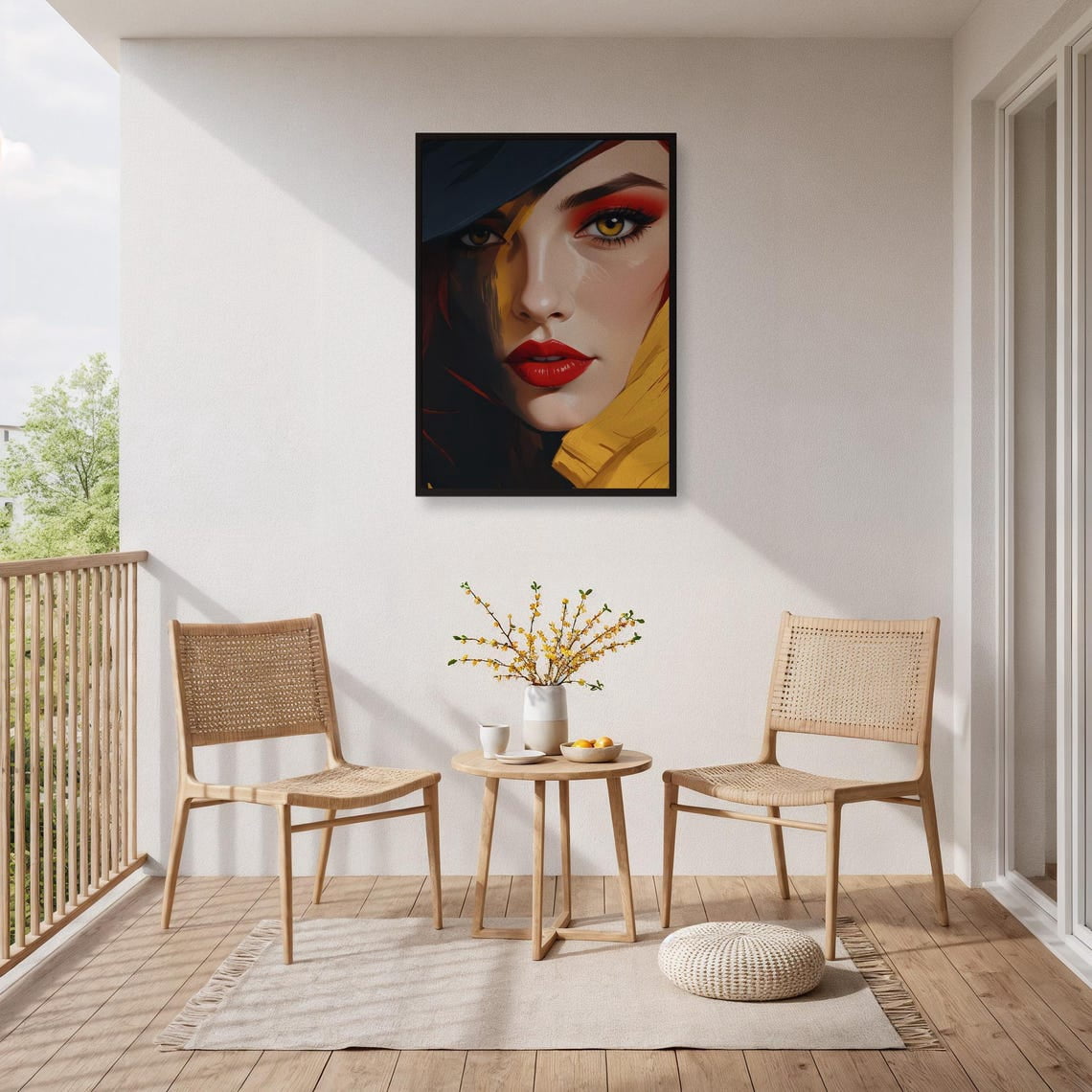 Woman Portrait Wall Art Poster Bold Red Lips Fashion Modern Chic Face ...