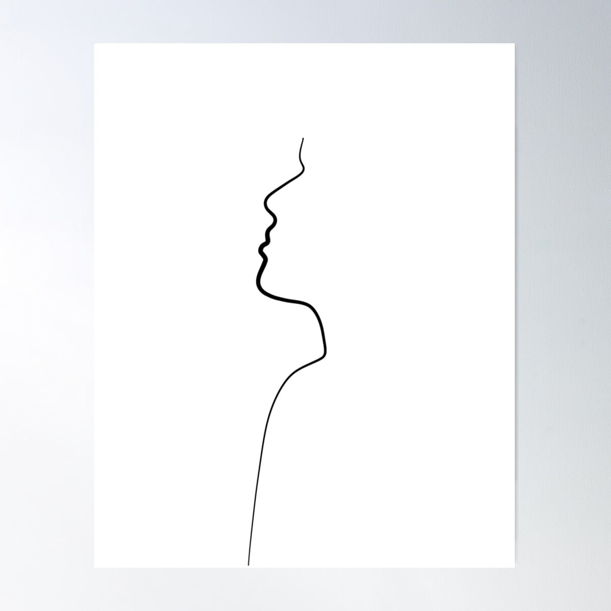 Woman Profile Line Art Drawing Poster Wall Art, Modern Wall Decor For ...