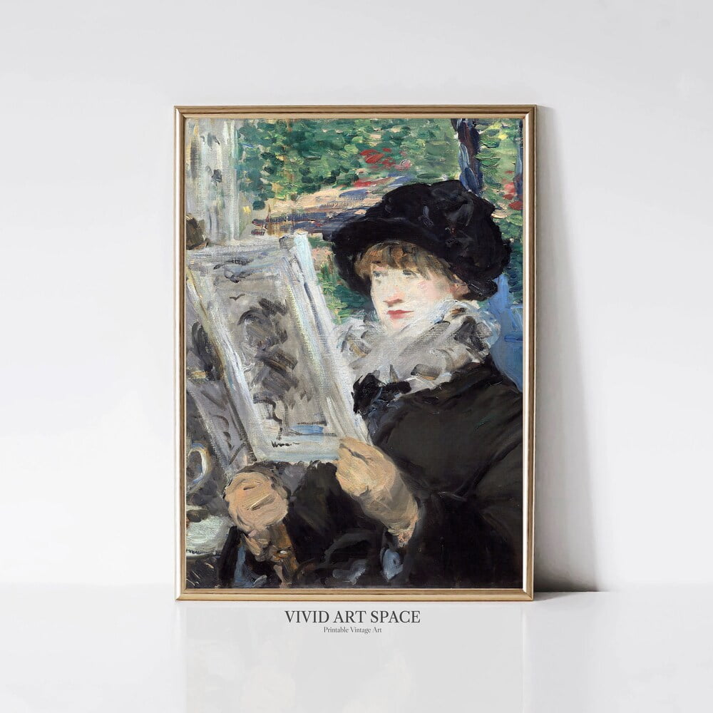 Woman Reading By Edouard Manet, Impressionist Woman Portrait, UNFRAMED ...