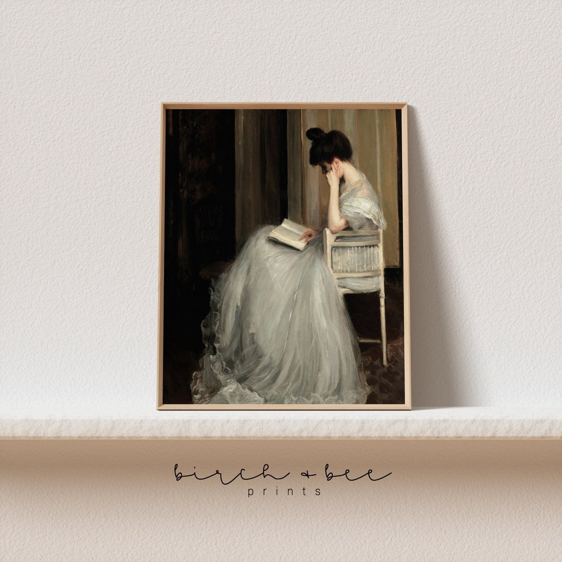 Woman Reading Painting Vintage Woman Portrait Digital #135 Wall Art ...