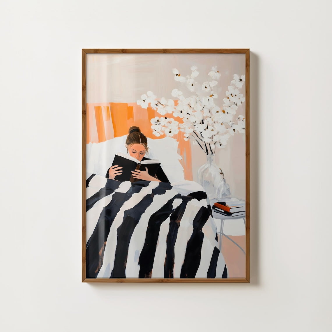 Woman Reading Portrait Print Books Wall Art Reading Prints Bookish Art ...