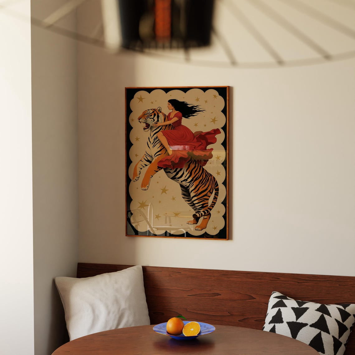 Woman Riding Tiger Mythical Feminine Folk Art, Unframed Canvas 8x10in ...
