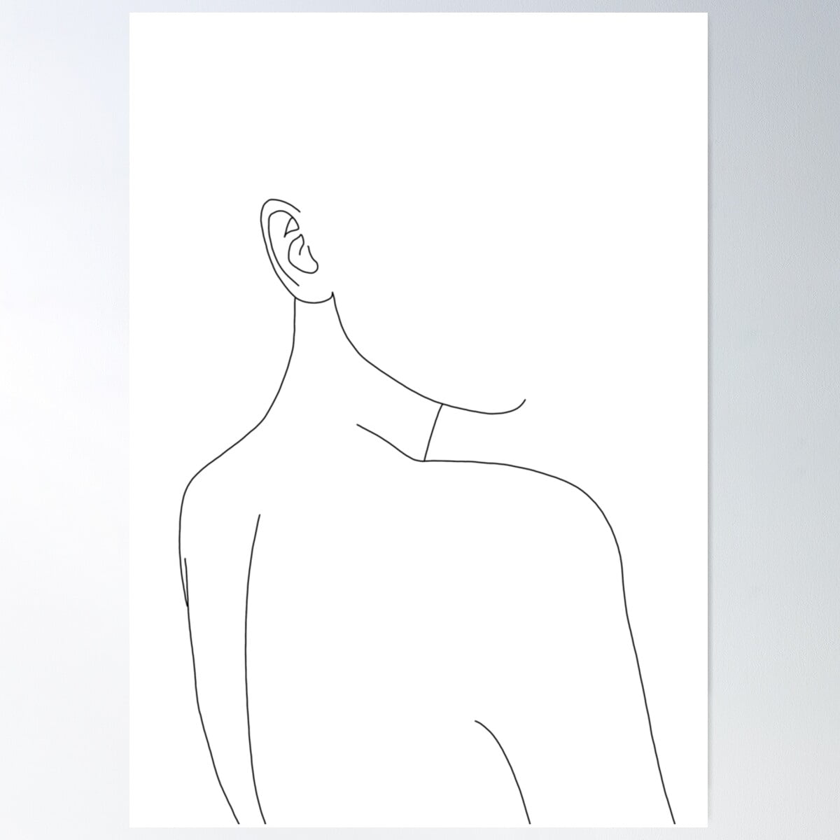 Woman'S Back Line Drawing Illustration - Alina Poster Wall Art, Modern ...