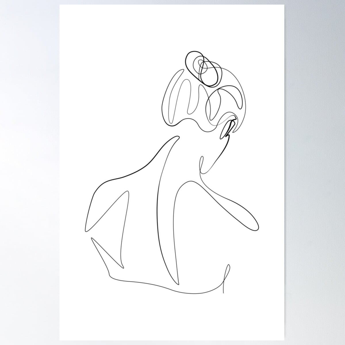Woman'S Back N.3 One Line Body Drawing Poster Wall Art, Modern Wall ...