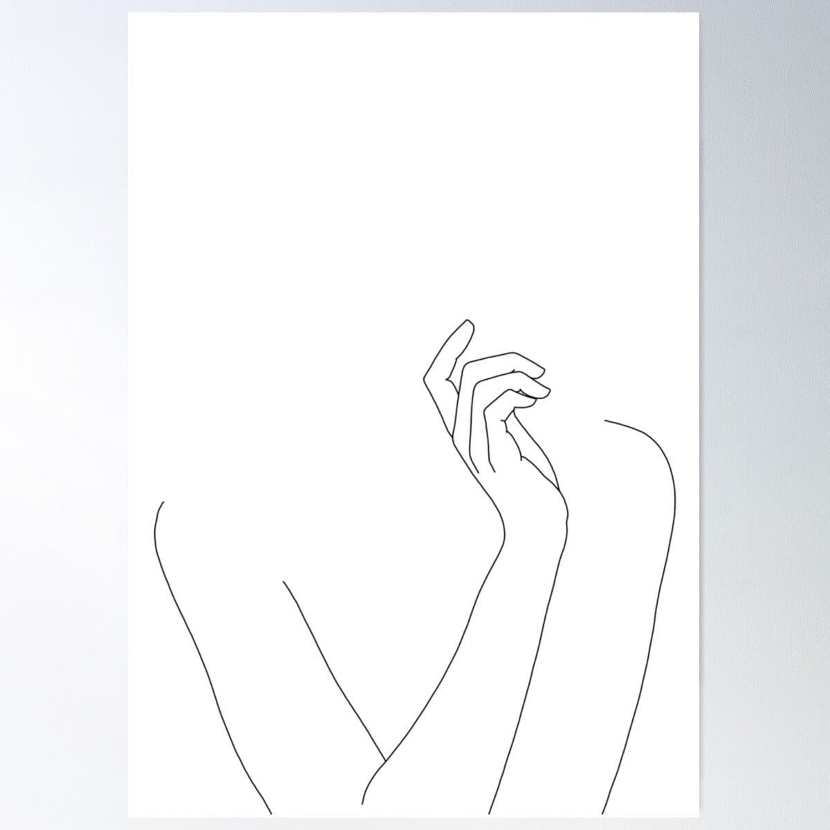 Woman'S Body Line Drawing - Alma Poster Wall Art, Modern Wall Decor For Living Room Bedroom ...