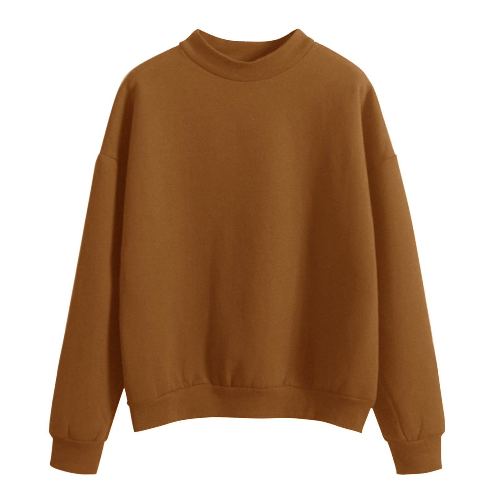 Woman Solid Casual Cotton round Neck Solid Sweatshirt Color Sweatshirts ...