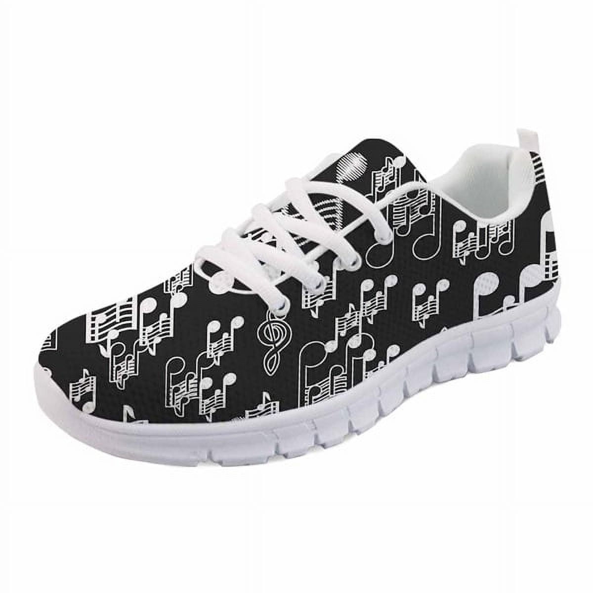 Woman Spring Flats with Piano Keys 3D Print Shoes Platform Sneakers for ...