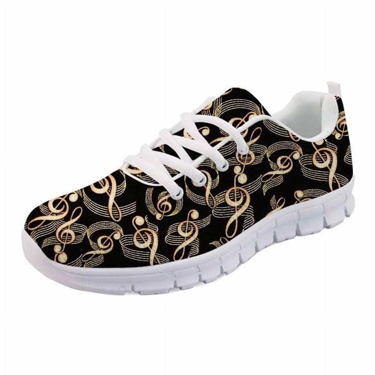 Woman Spring Flats with Piano Keys 3D Print Shoes Platform Sneakers for ...