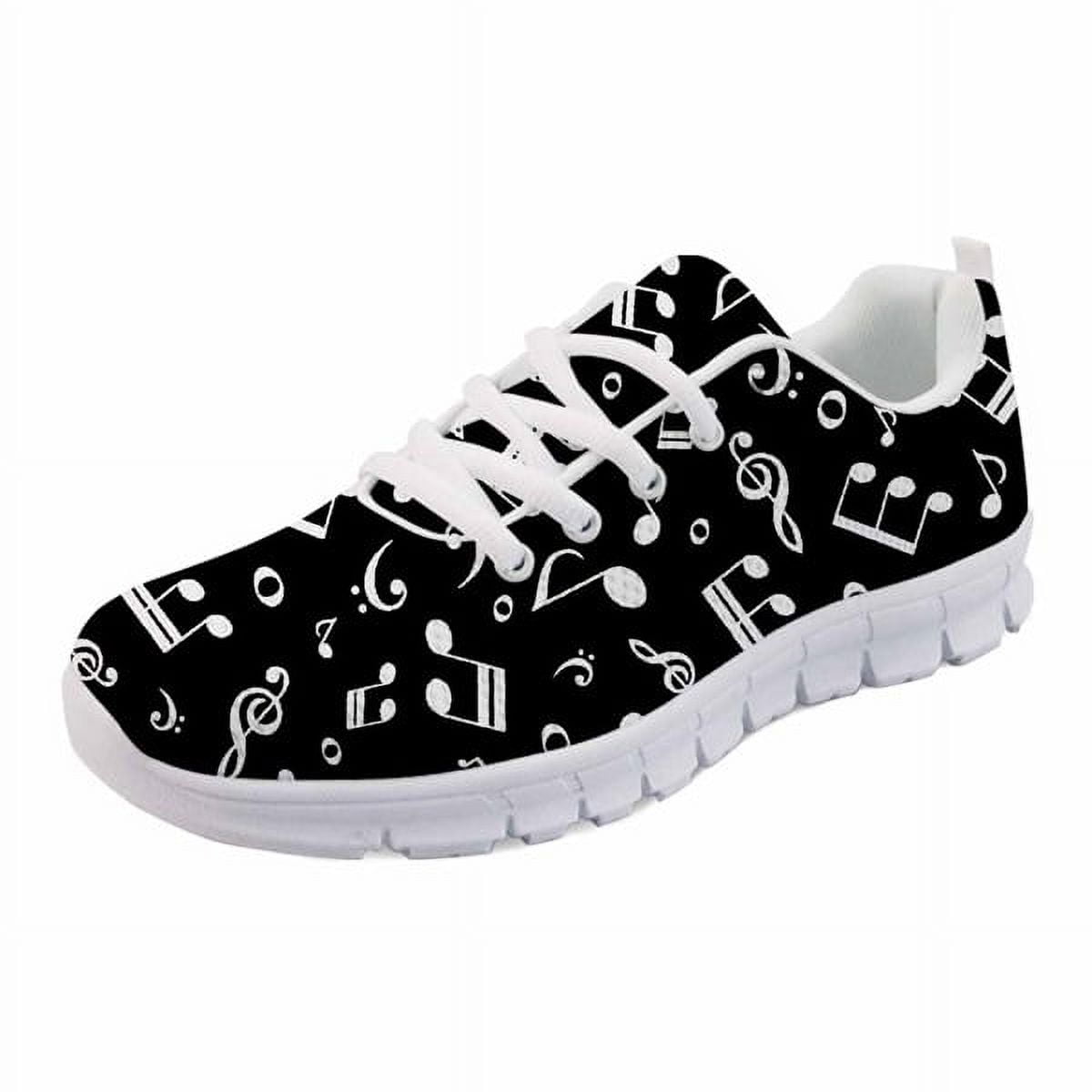 Woman Spring Flats with Piano Keys 3D Print Shoes Platform Sneakers for ...