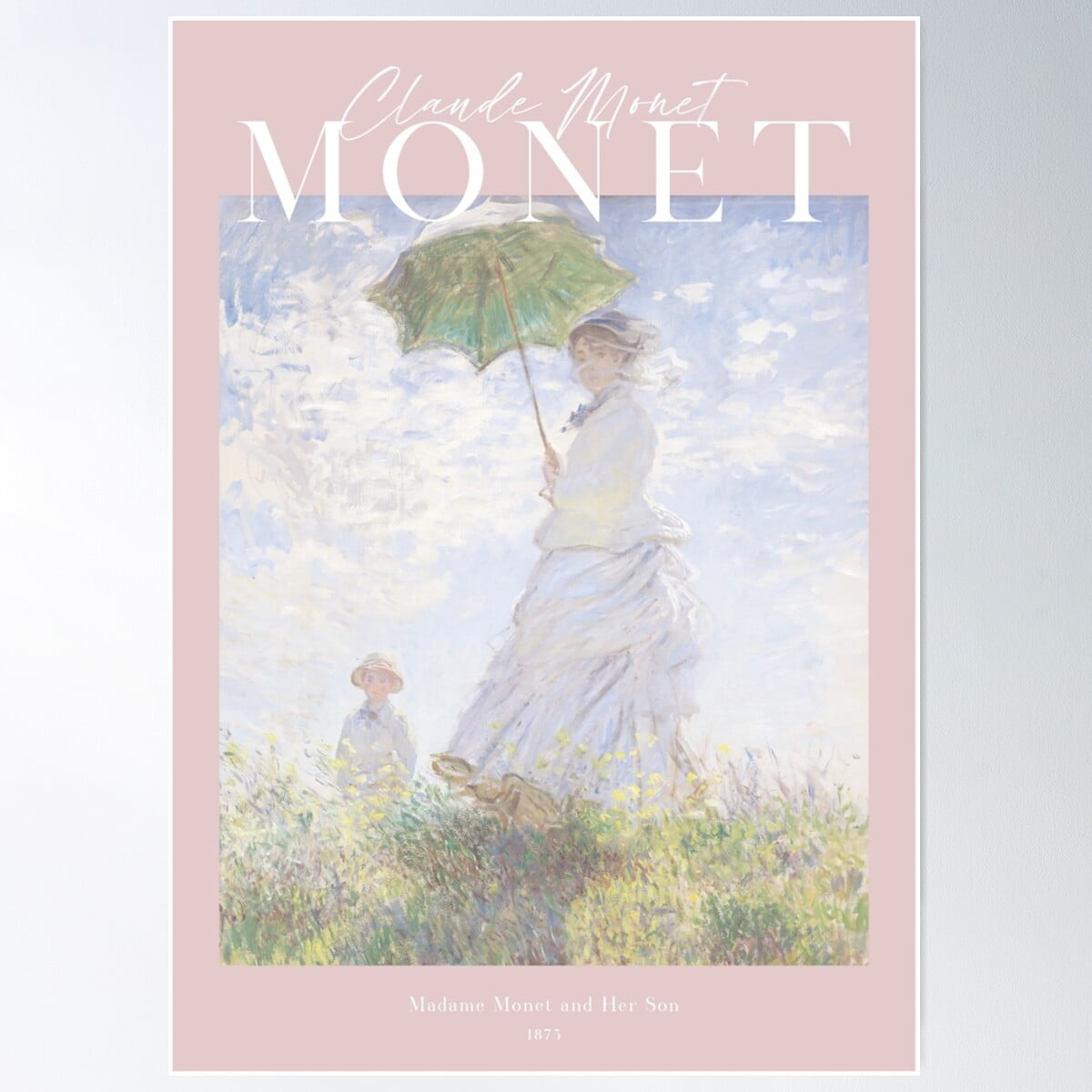Woman With A Parasol By Claude Monet, Pink Poster Wall Art, Modern Wall ...