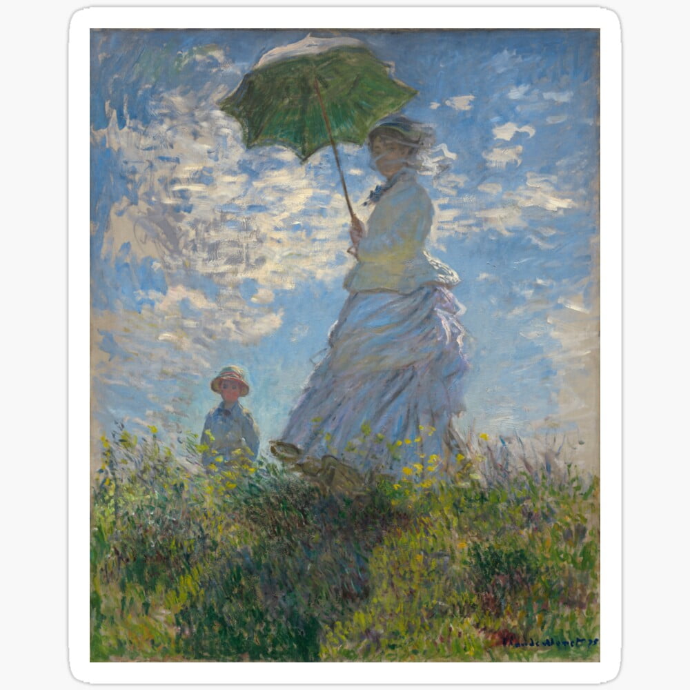 Woman With A Parasol (Madame Monet And Her Son, 1875 By Claude Monet ...