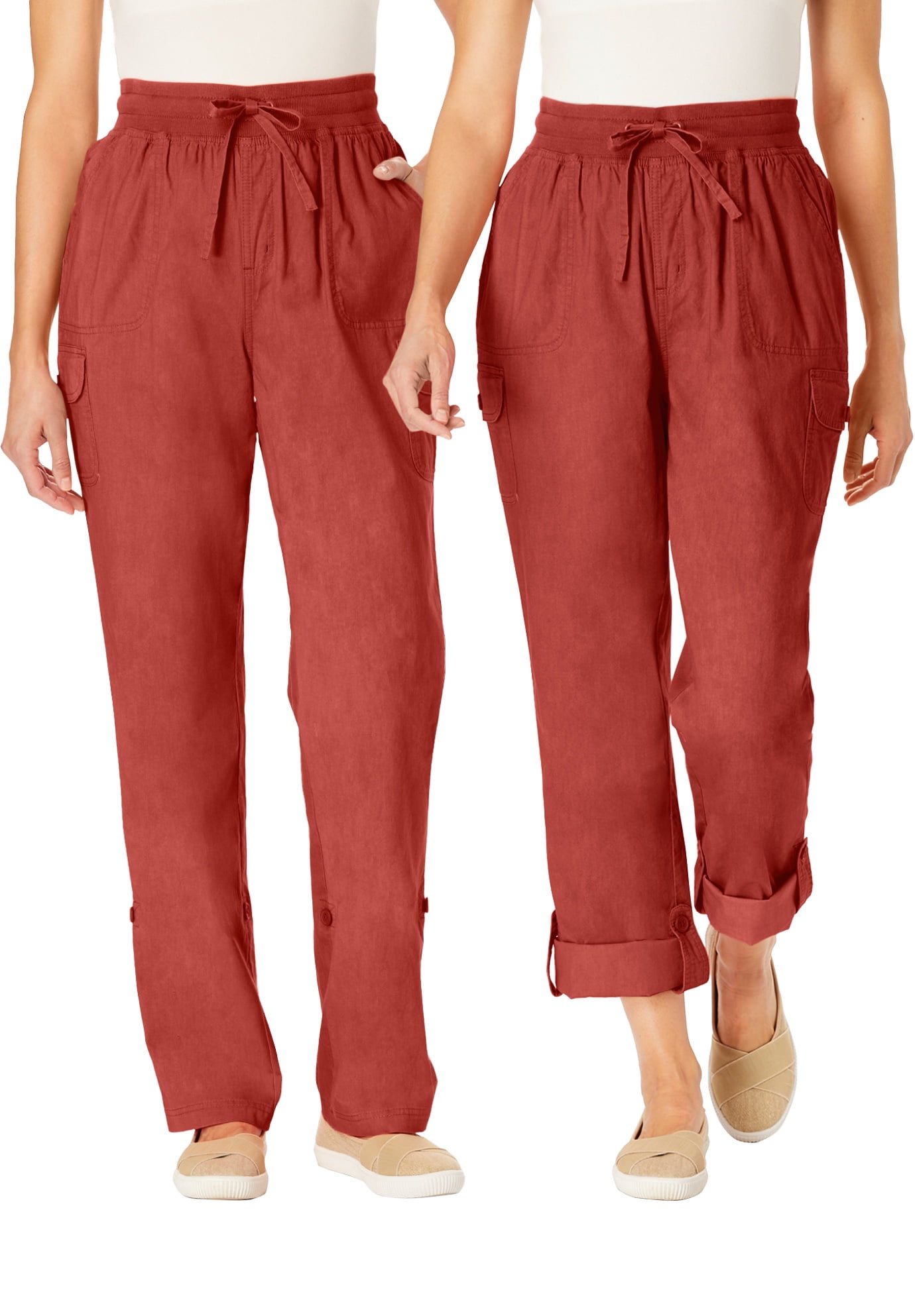 Woman Within Plus Size Convertible 2-in-1 Cargo Pant & Capri Elastic ...