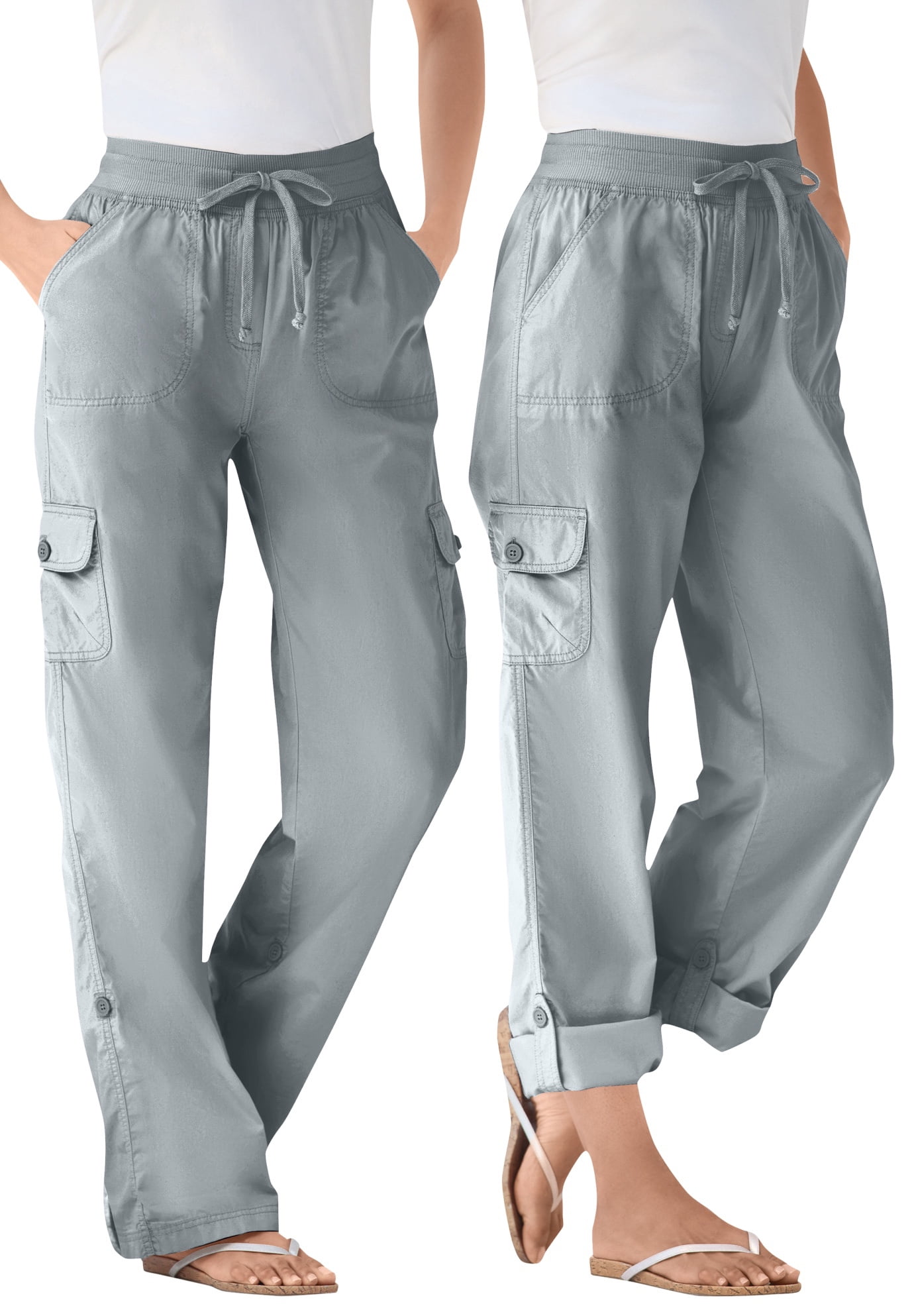 Woman Within Plus Size Convertible 2-in-1 Cargo Pant & Capri Elastic ...