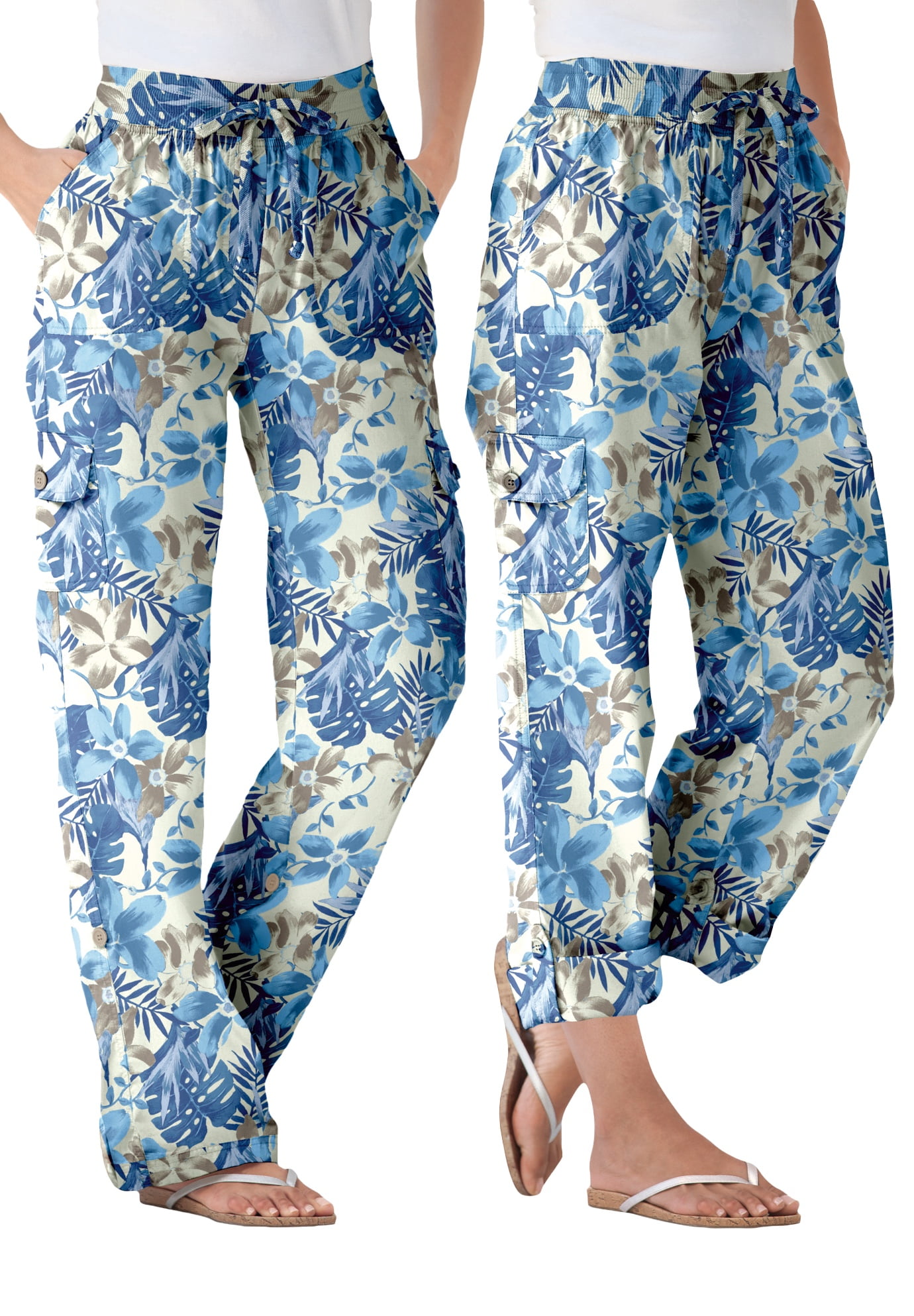 Woman Within Plus Size Convertible 2-in-1 Cargo Pant & Capri Elastic ...