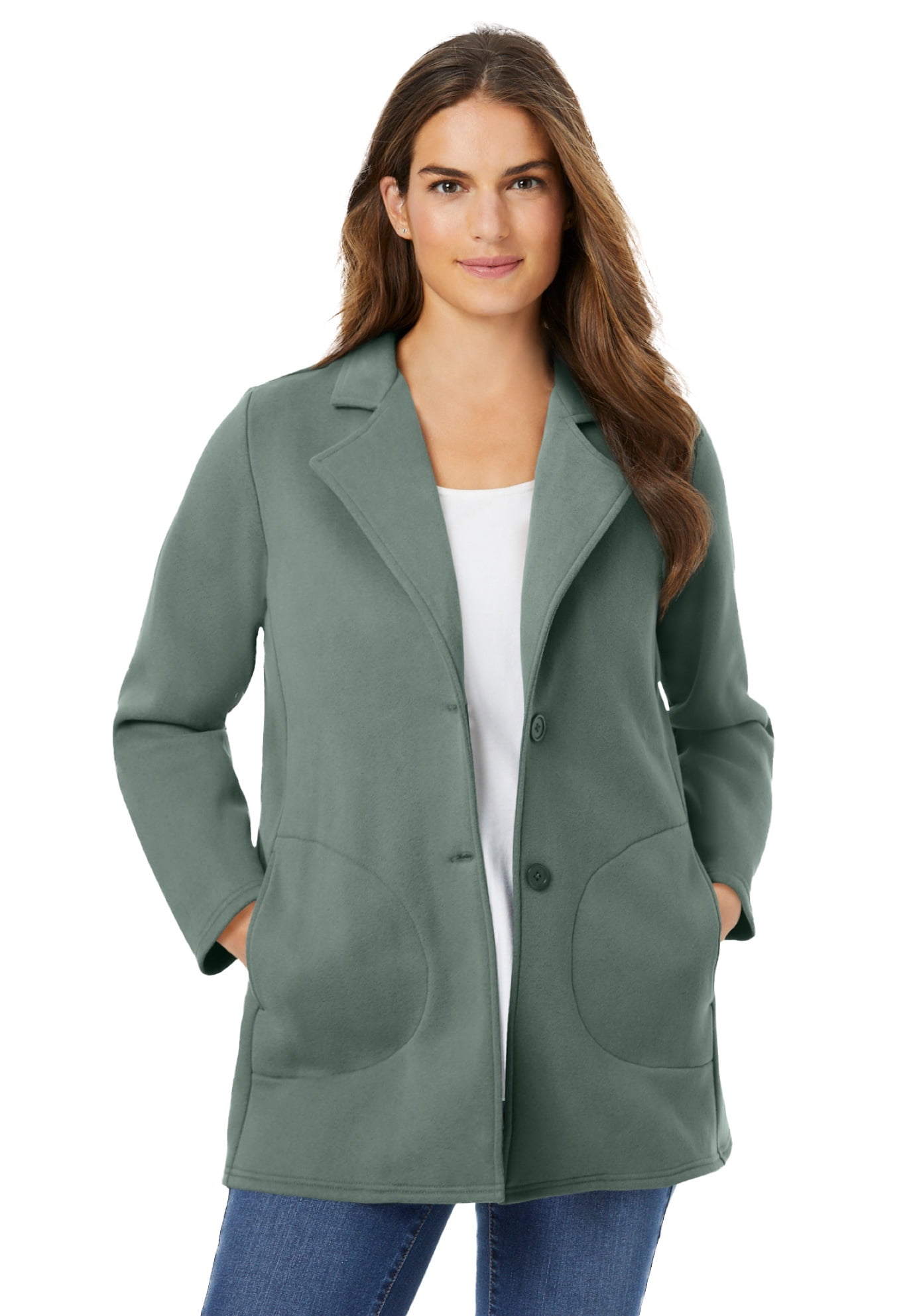 Woman Within Plus Size Knit Blazer Oversized Work & Casual - Walmart.com