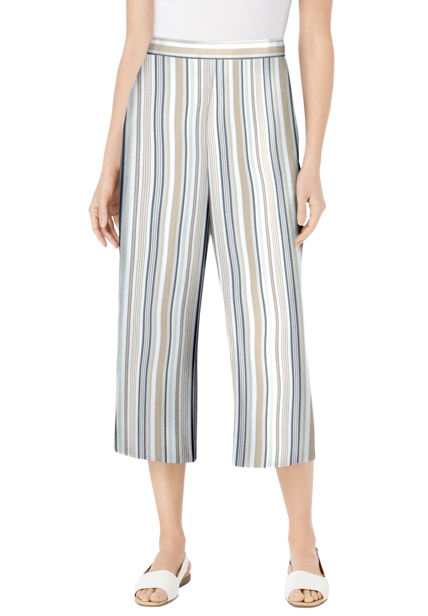 Woman Within Plus Size Linen Capri (Petite Available) - Walmart.com