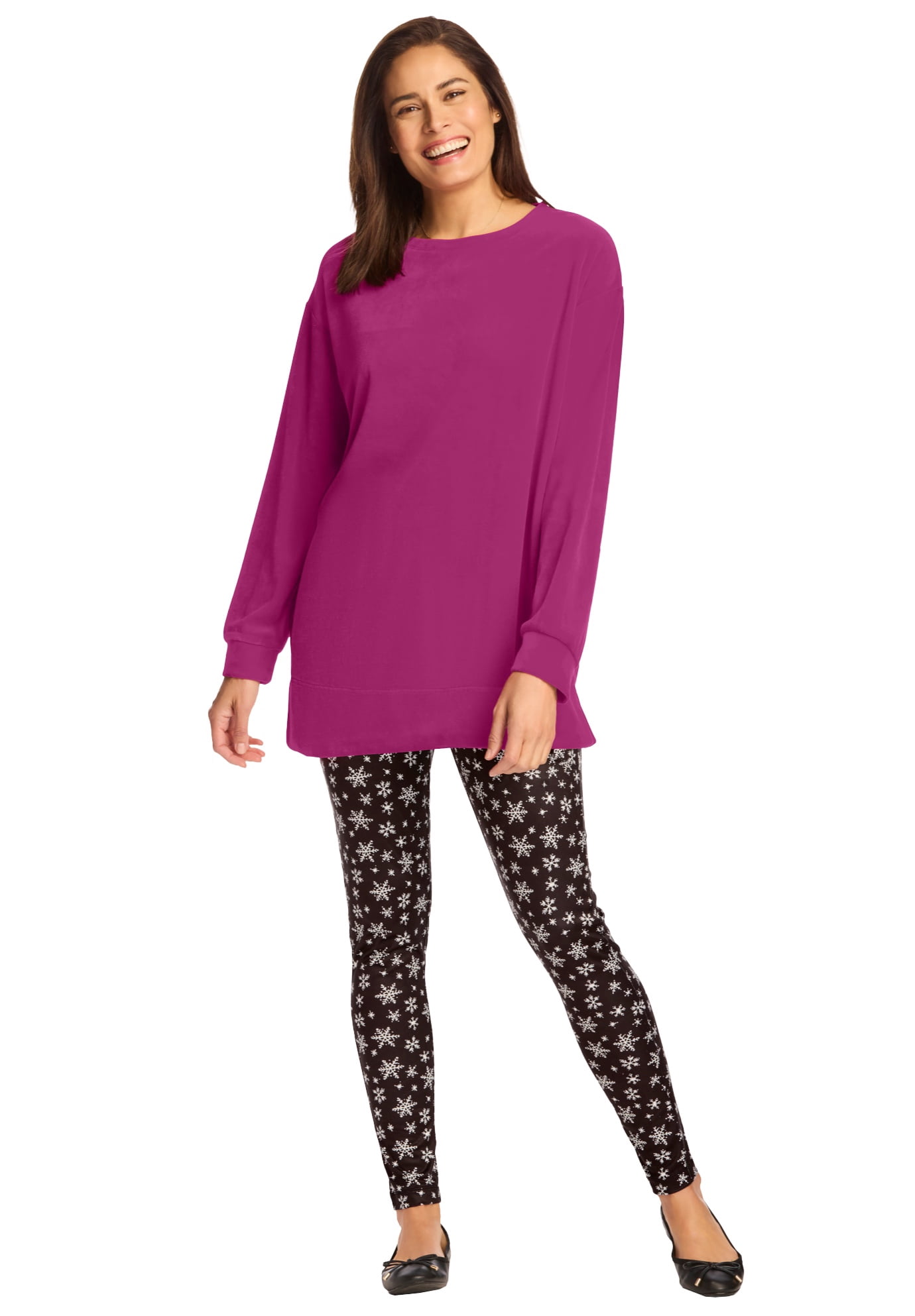 Woman Within Plus Size Plush Velour Tunic Sweatshirt - Walmart.com
