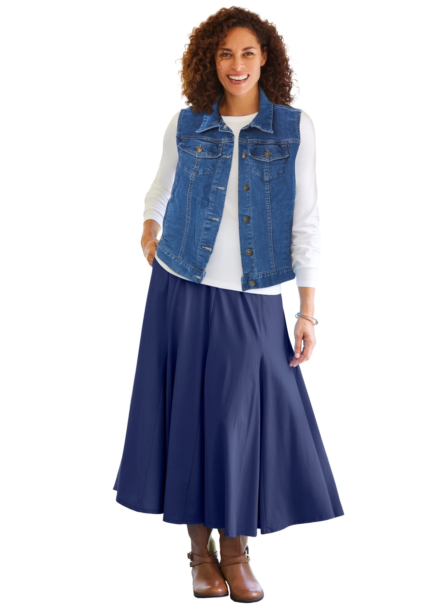 Woman Within Plus Size Stretch Denim Vest | Jean Vest - 20 W, Medium ...