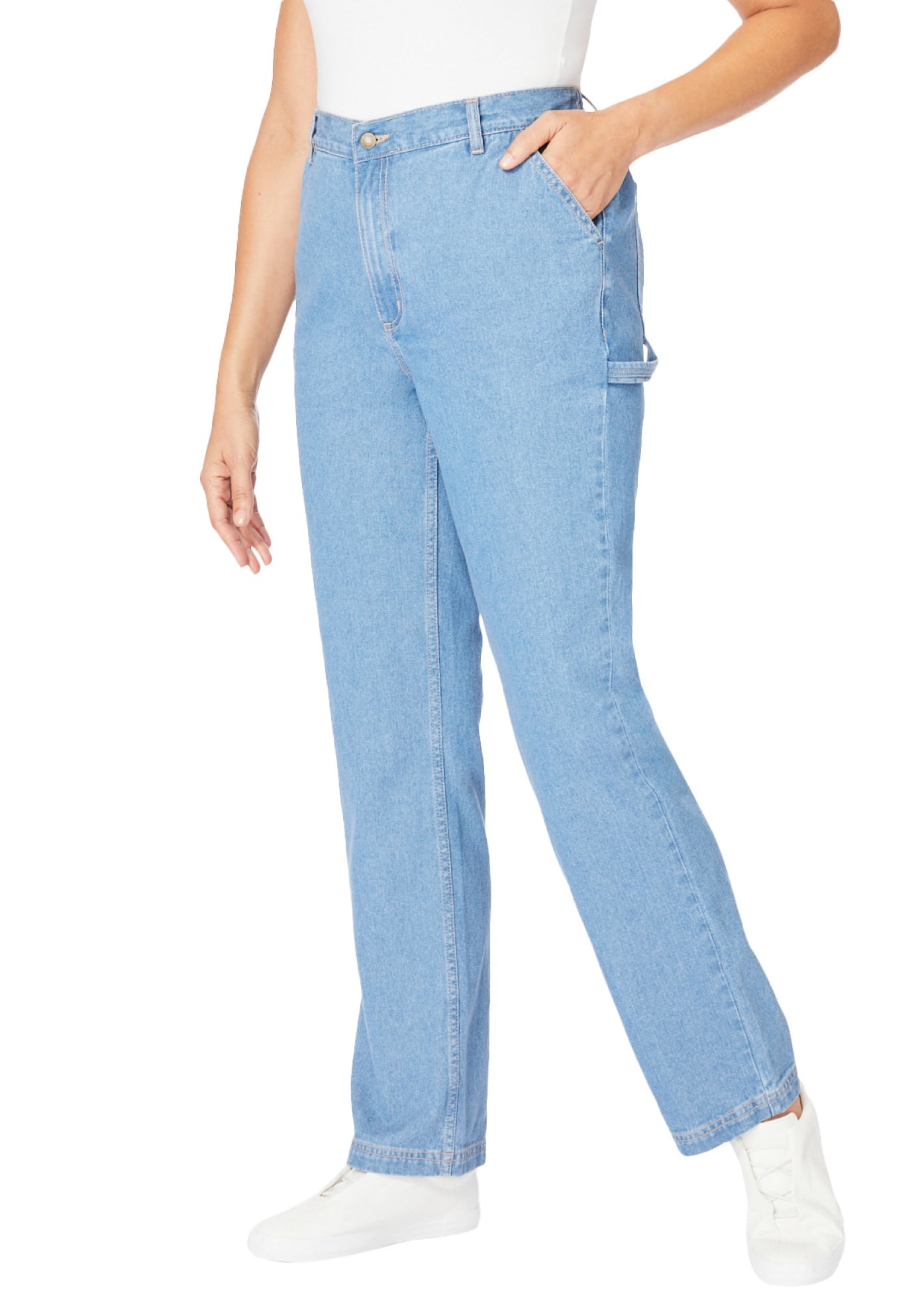 Woman Within Plus Size Tall Carpenter Denim Pant - Walmart.com