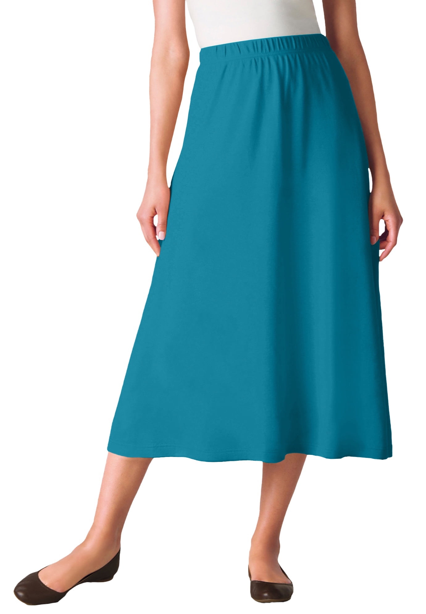 Woman Within Women's Plus Size 7-Day Knit A-Line Skirt - Walmart.com