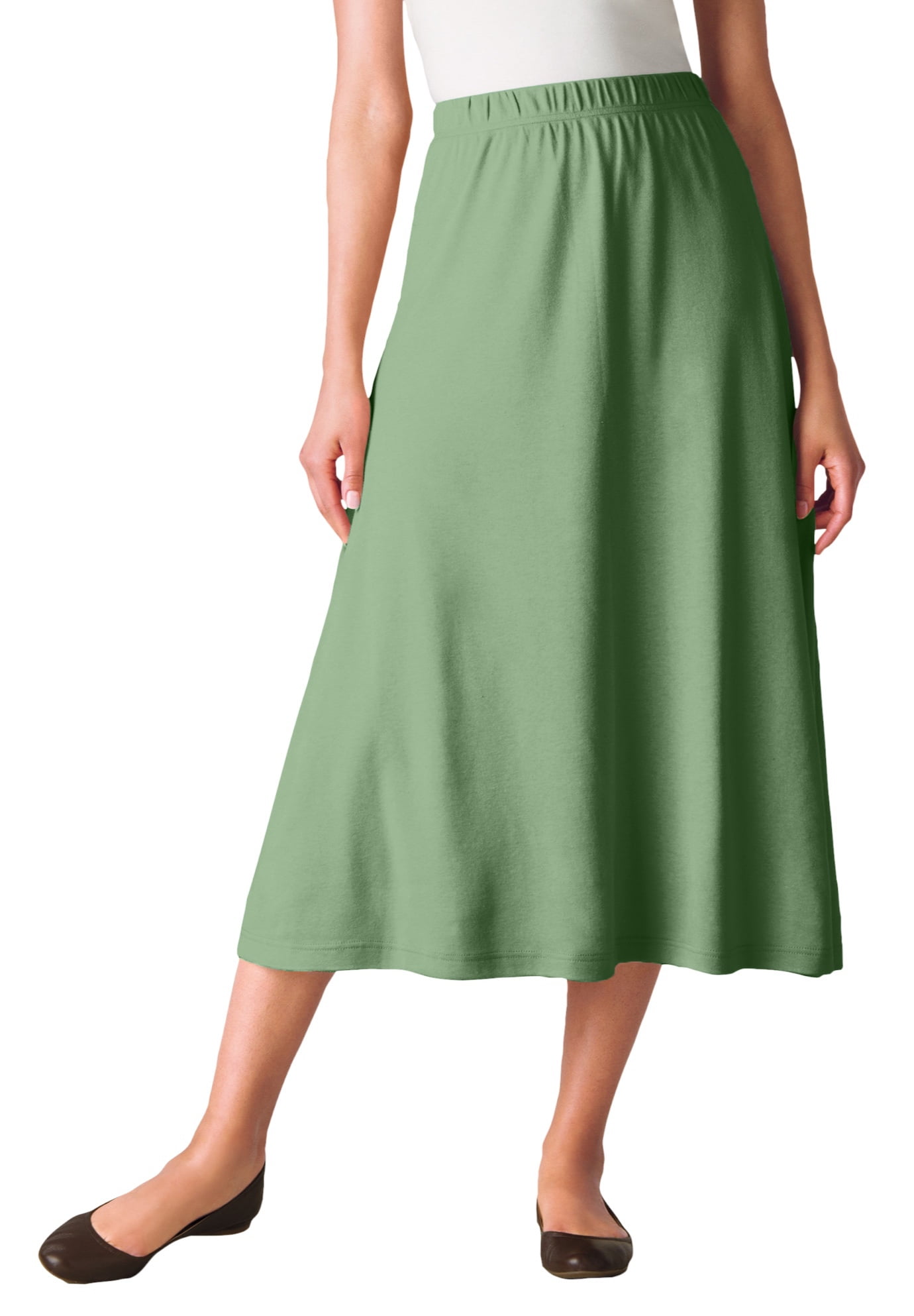 Woman Within Plus Size 7-Day Knit A-Line Skirt - Walmart.com