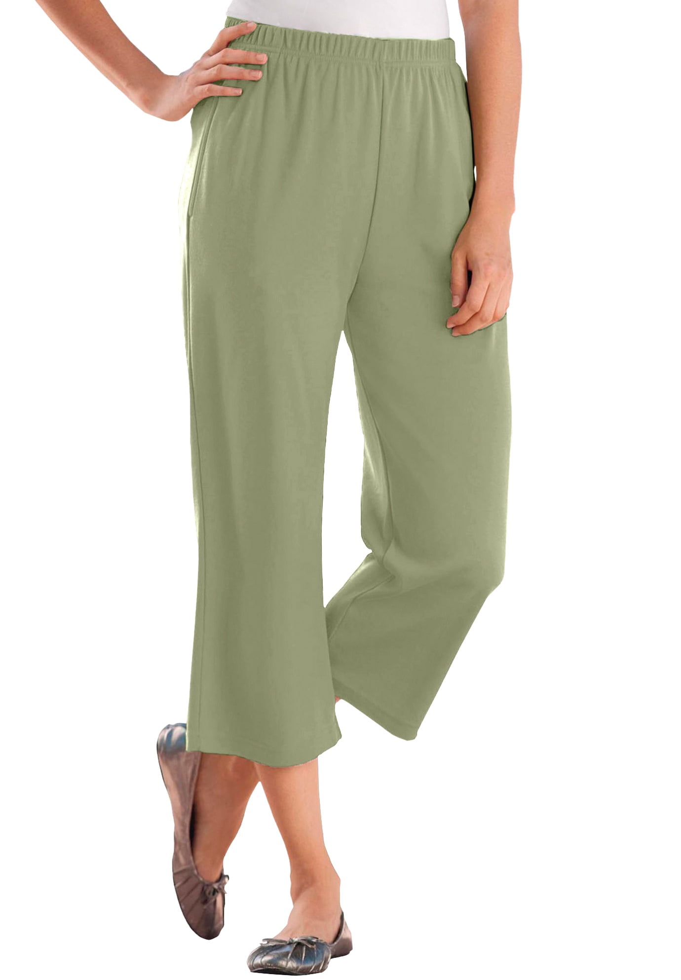 Woman Within Women's Plus Size Petite 7-Day Knit Capri - Walmart.com