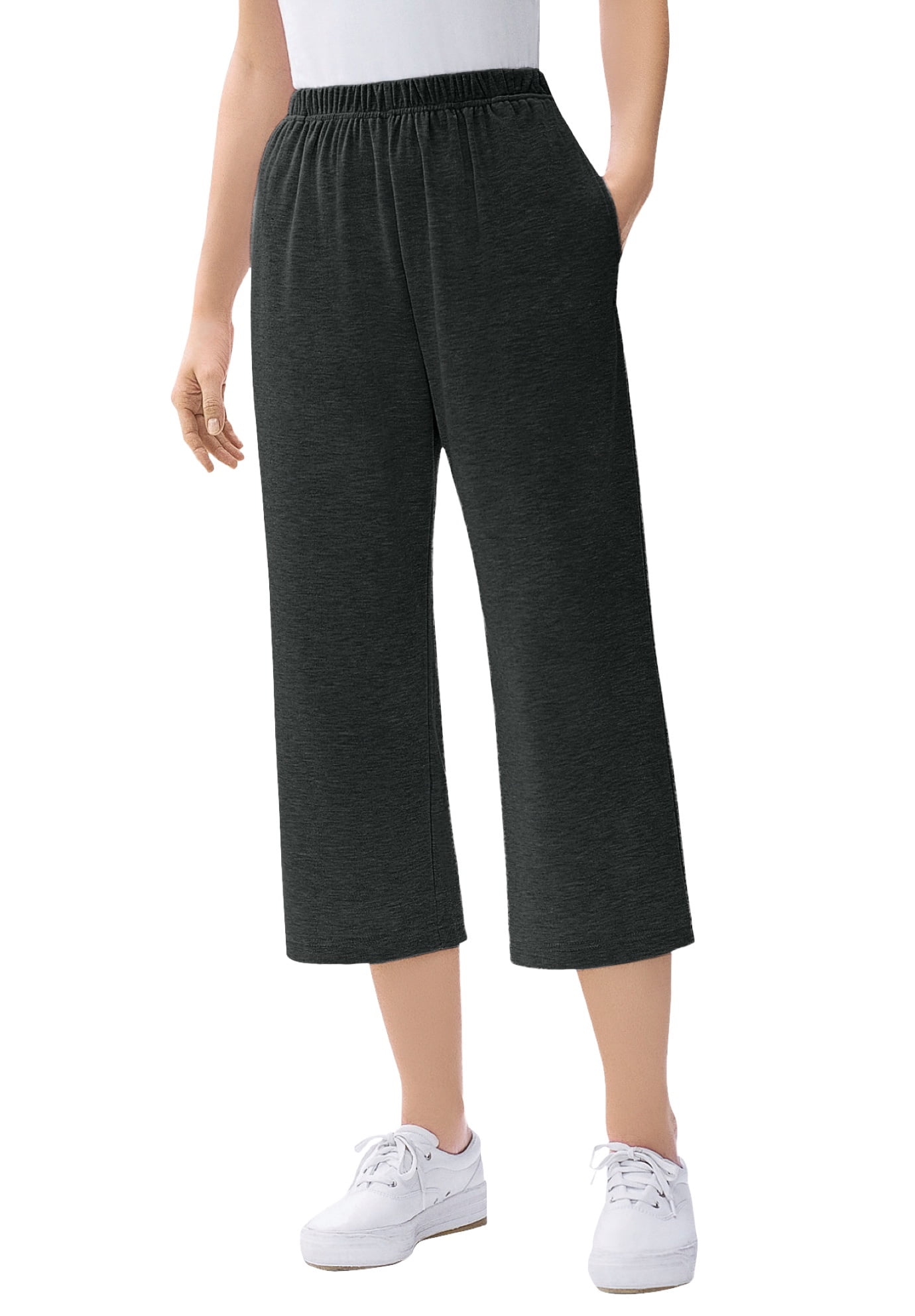 Woman Within Women's Plus Size 7-Day Knit Capri Pants - Walmart.com