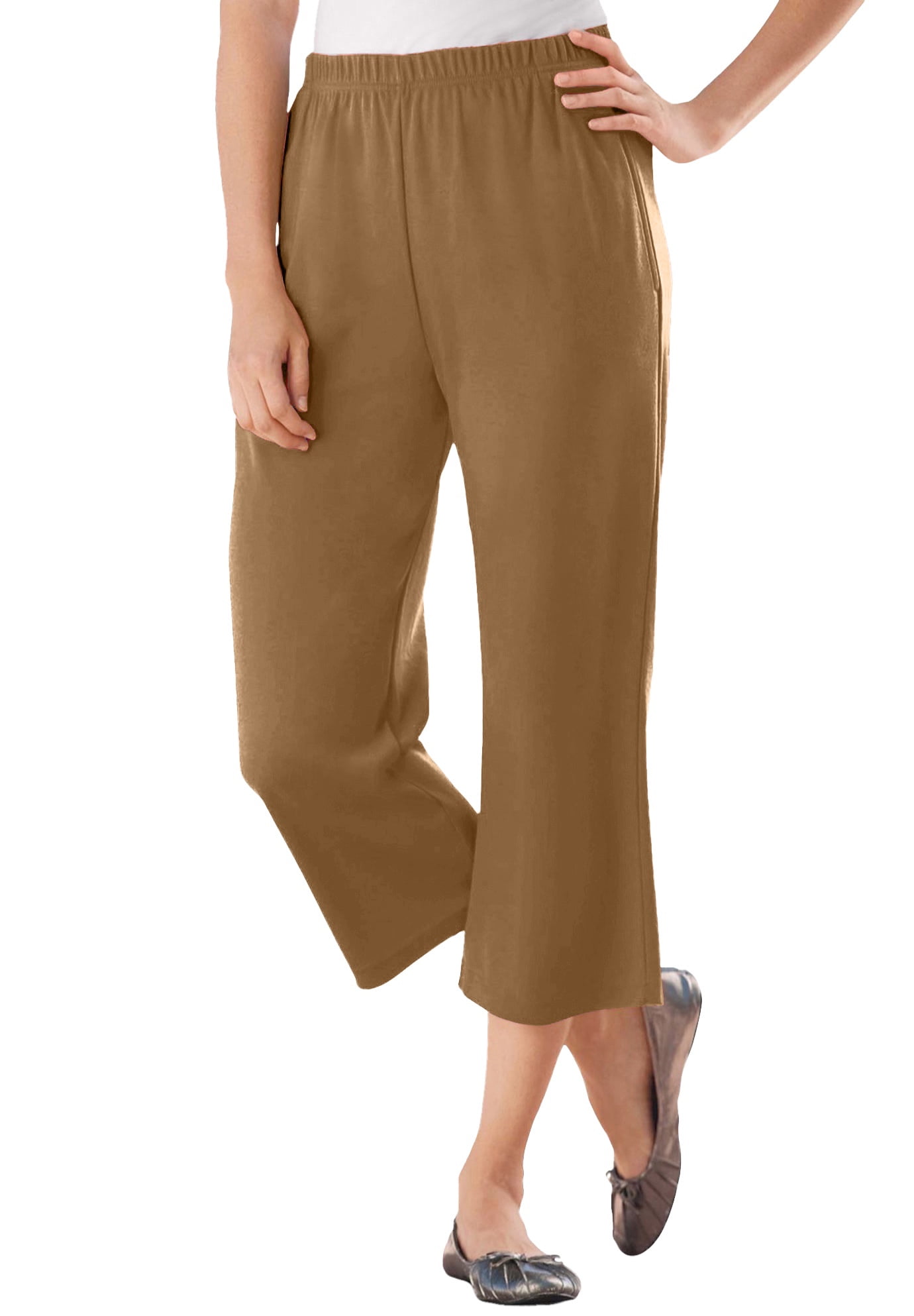 Woman Within Plus Size 7-Day Knit Capri - Walmart.com