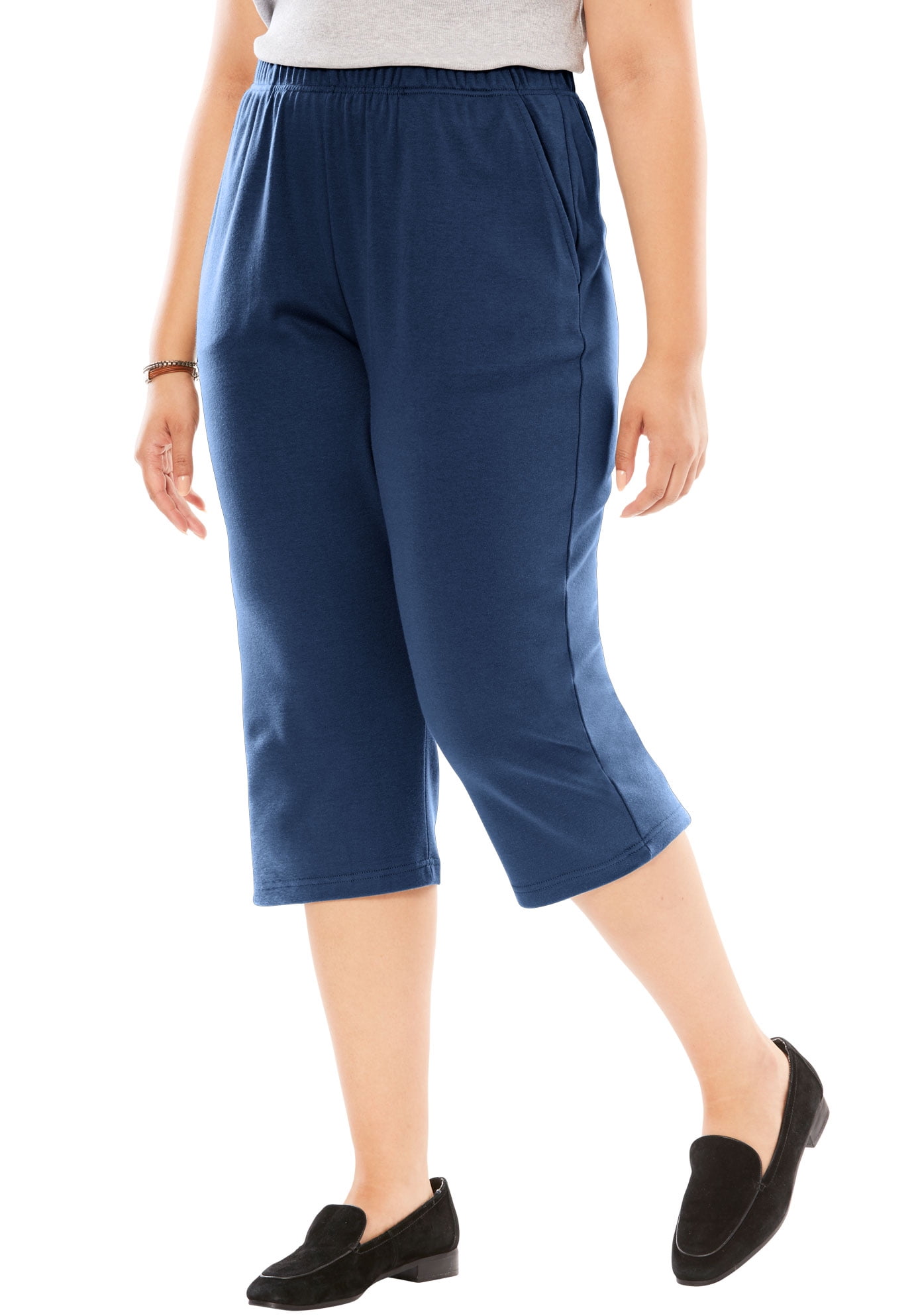 Woman Within Plus Size Petite 7-Day Knit Capri - Walmart.com