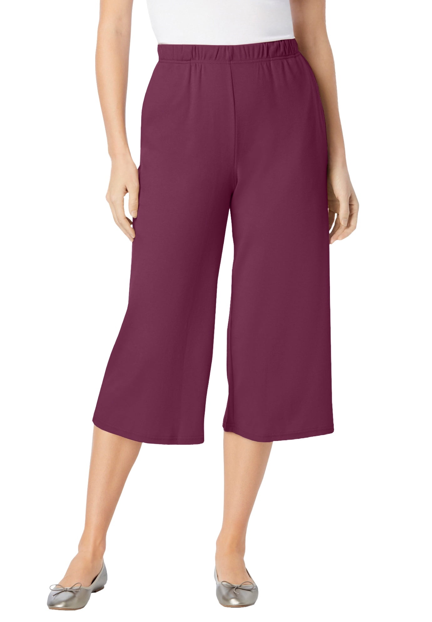 Woman Within Women's Plus Size 7-Day Knit Culotte - Walmart.com