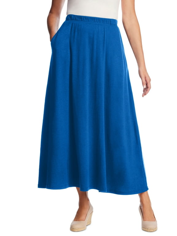Free Assembly Women's and Women's Plus Sunburst Pleat Maxi Skirt, Sizes ...