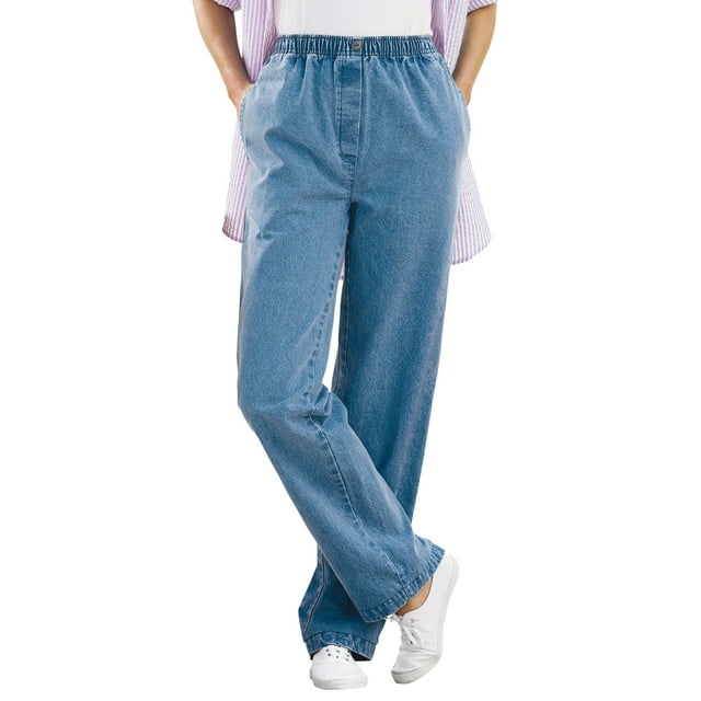 Woman Within Womens Plus Size 7 Day Straight Leg Jean Pant