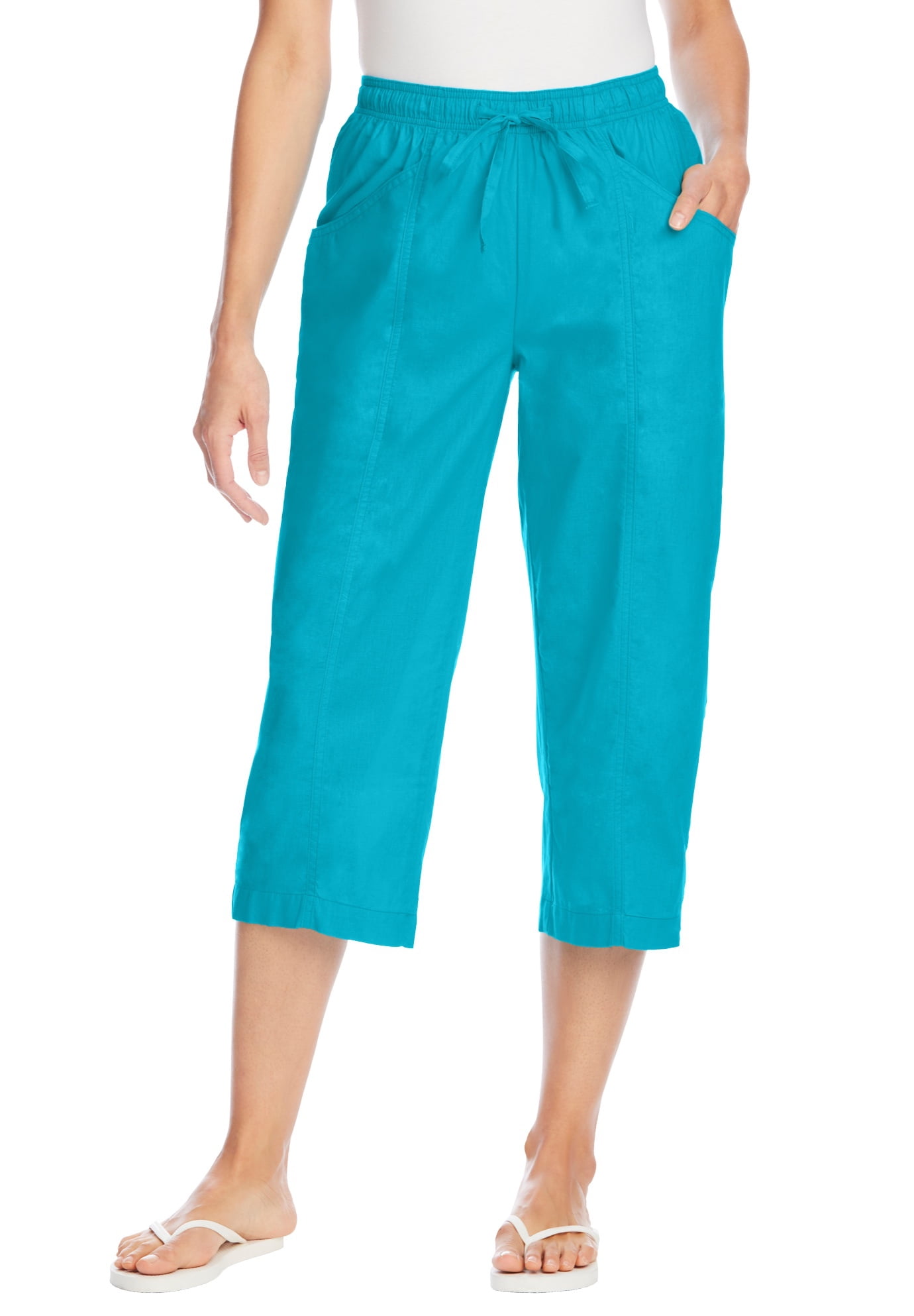 Woman Within Women's Plus Size Boardwalk Capri - Walmart.com