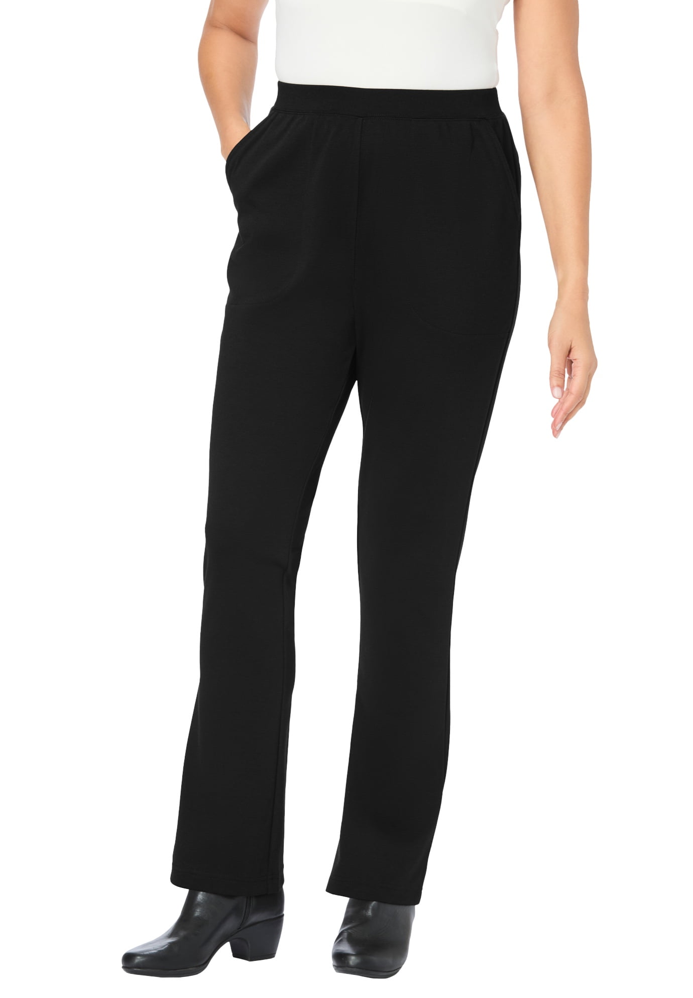 Woman Within Womens Plus Size Bootcut Ponte Stretch Knit Pant