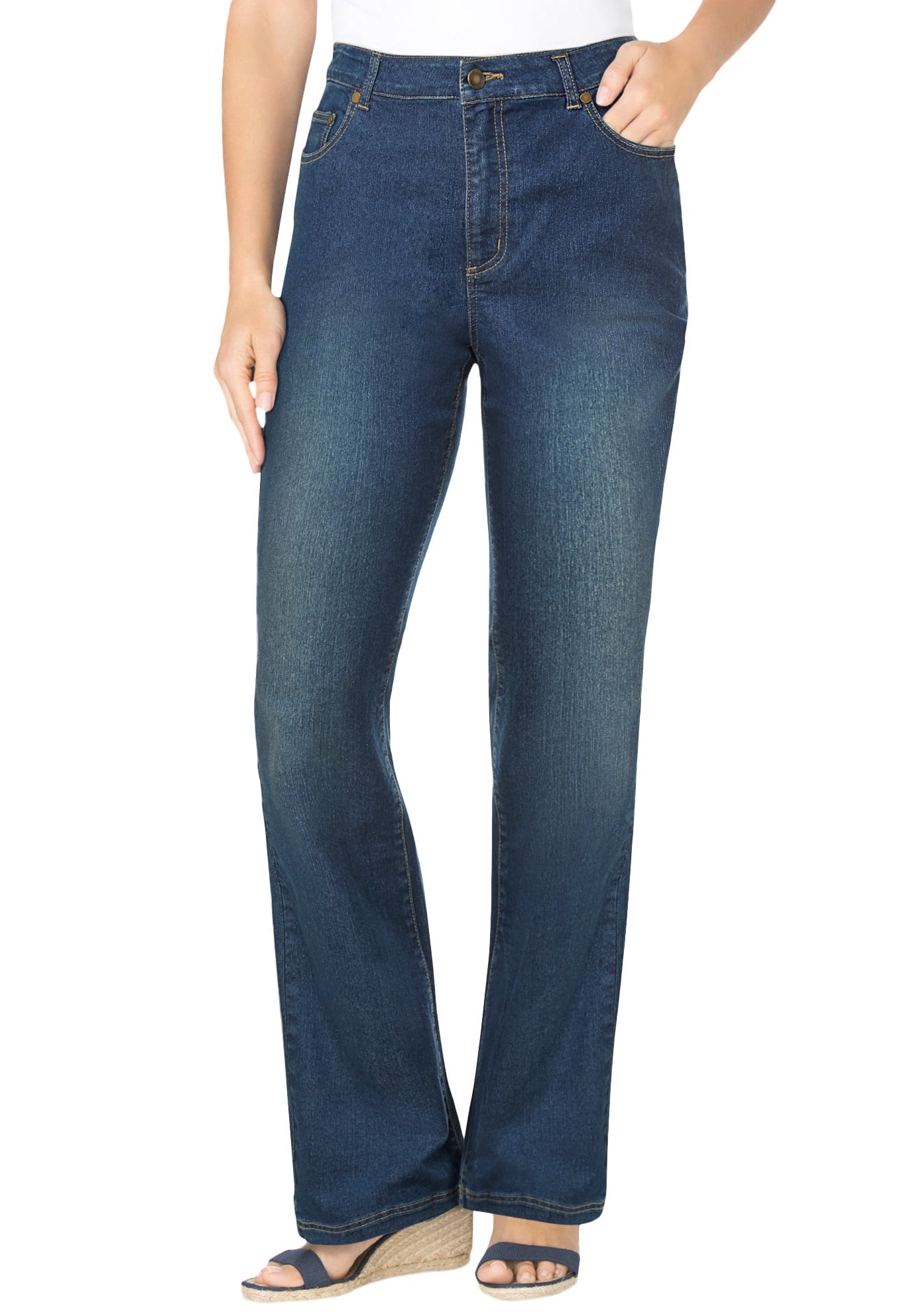 Woman Within Womens Plus Size Bootcut Stretch Denim Jean