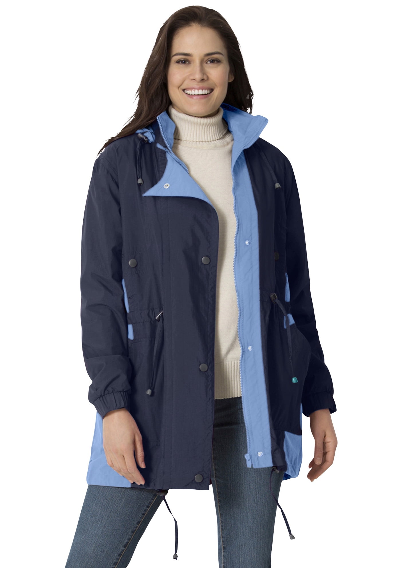 Woman Within Plus Size Colorblocked Taslon Anorak - Walmart.com
