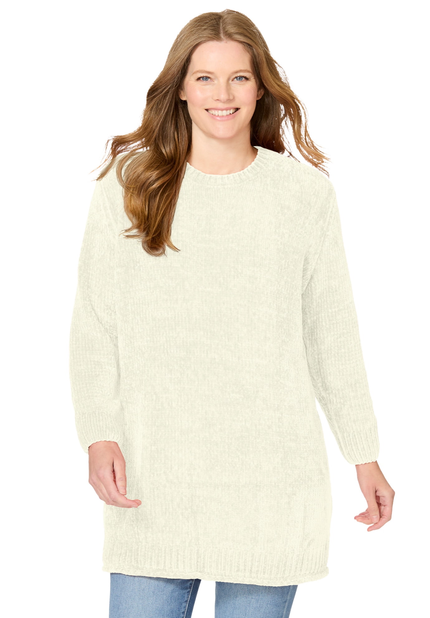 Woman Within Plus Size Cotton Cable Knit Cardigan Sweater - Walmart.com
