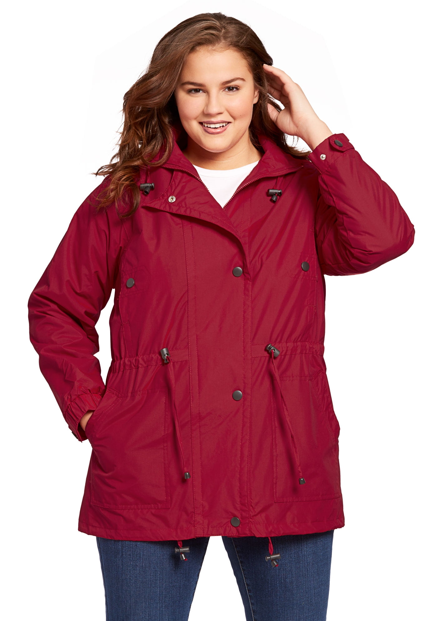Woman Within Plus Size Taslon Anorak Jacket With Removable Fleece ...