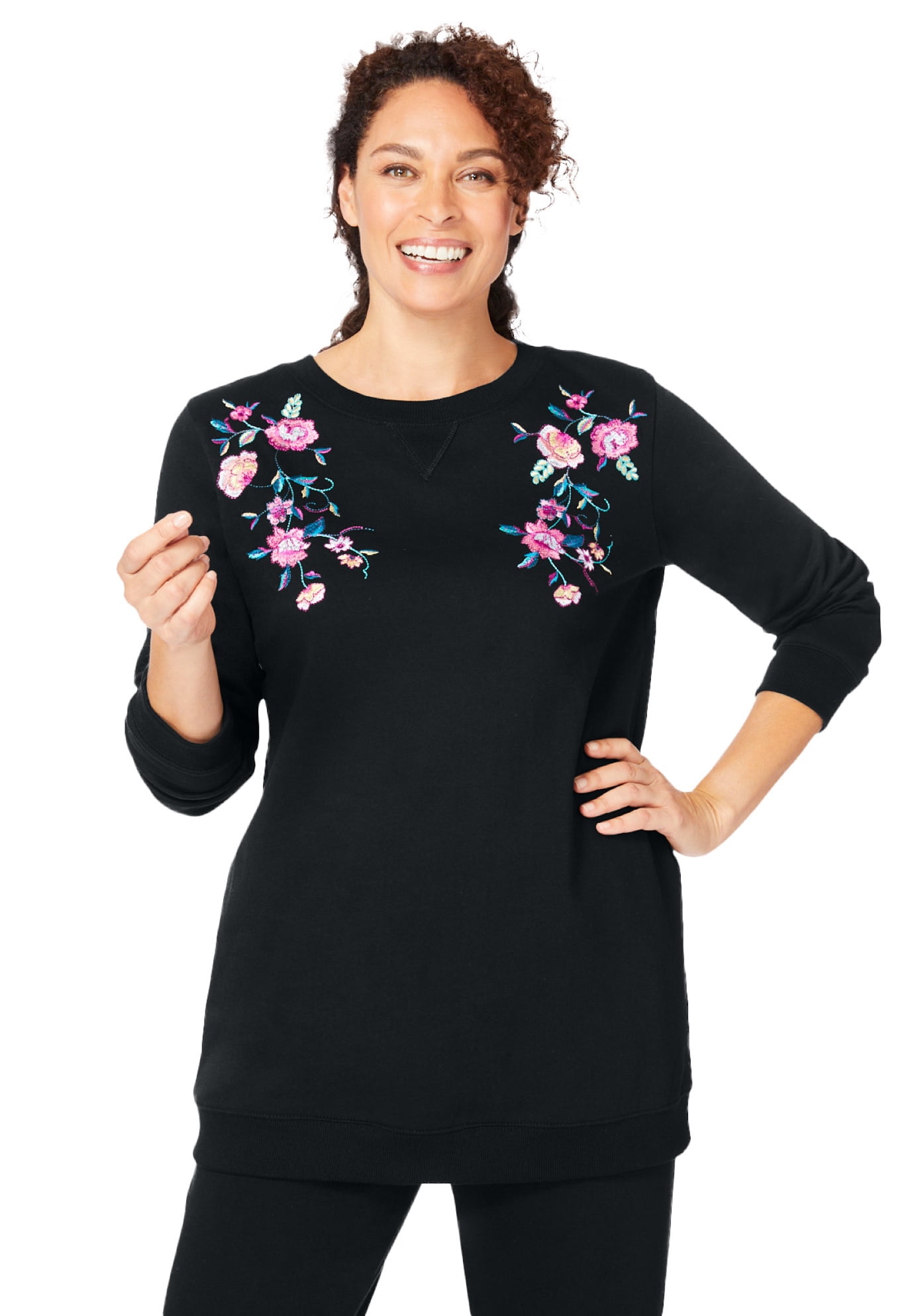 Woman Within Plus Size Fleece Sweatshirt - Walmart.com