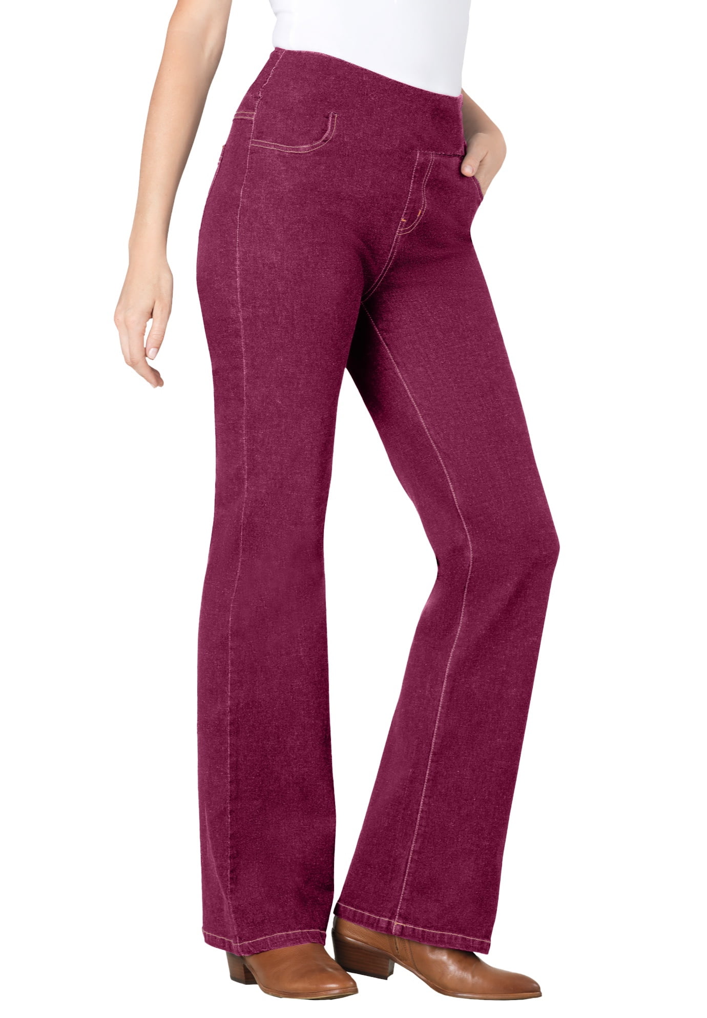 Woman Within Womens Plus Size Flex Fit Pull On Bootcut Jean