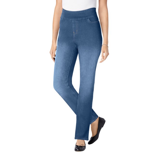 Woman Within Womens Plus Size Flex Fit Pull On Bootcut Jean Jean