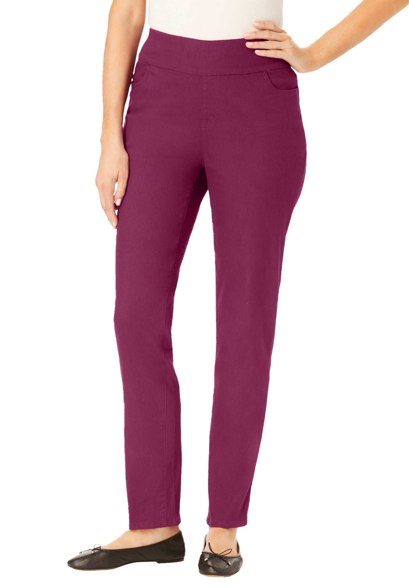 Woman Within Women's Plus Size Flex-Fit Pull-On Straight-Leg Denim Jean ...