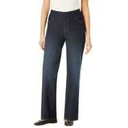 Woman Within Plus Size Flex-Fit Pull-On Straight-Leg Denim Jean ...