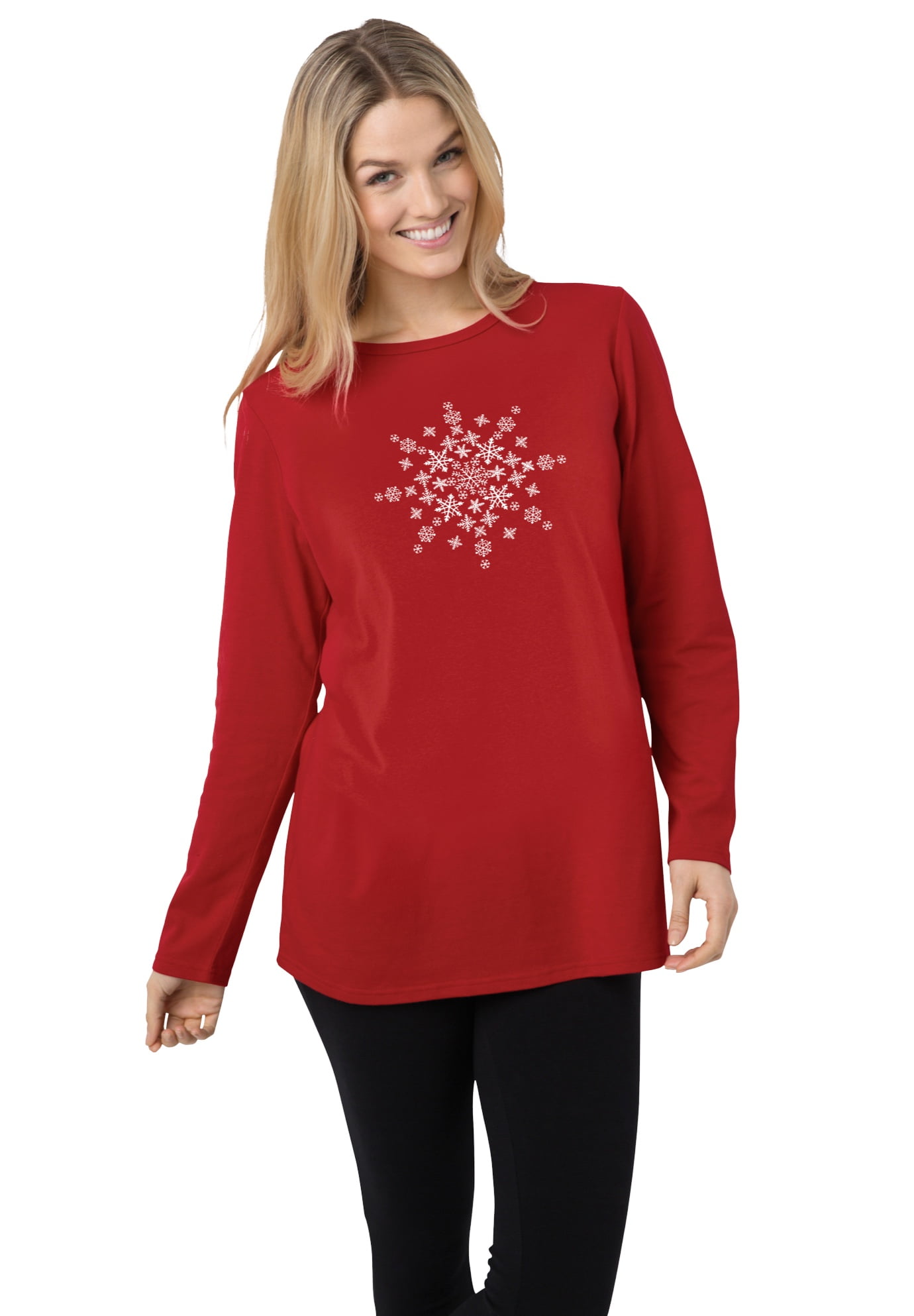 Woman Within Plus Size Holiday Graphic Tee - Walmart.com