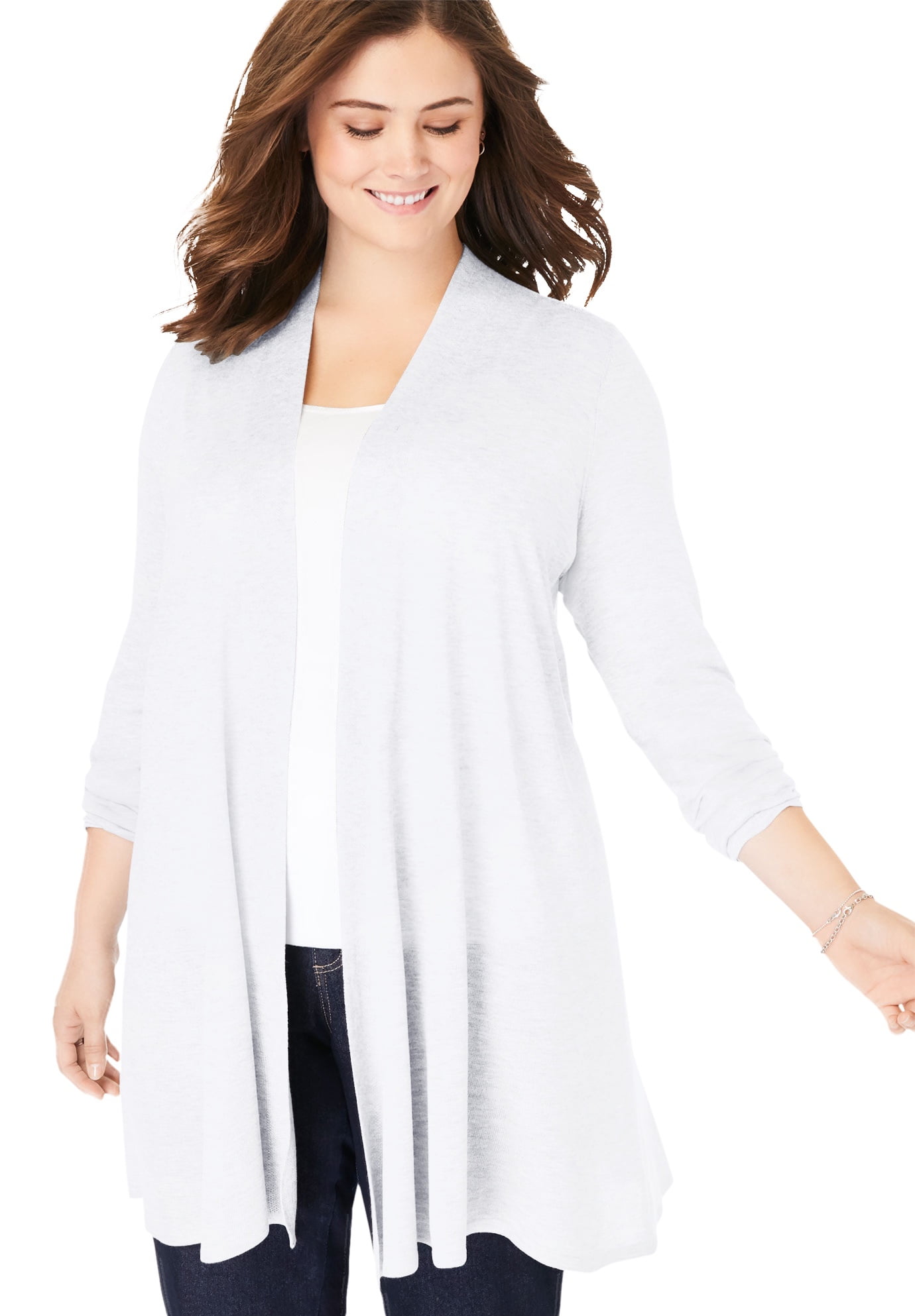 Woman Within Plus Size Lightweight Open Front Cardigan - Walmart.com