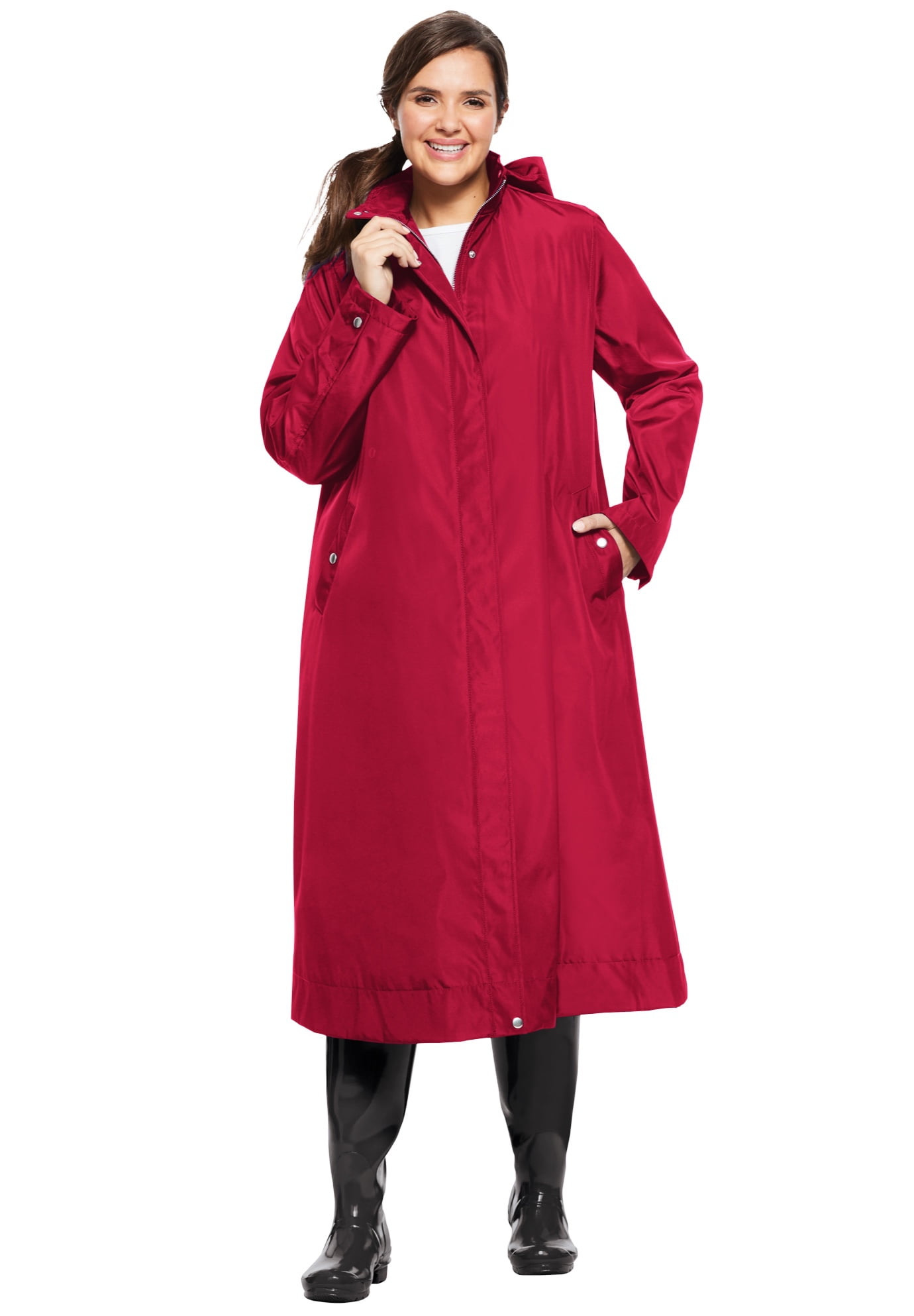 Woman Within Plus Size Long A-Line Raincoat - Walmart.com