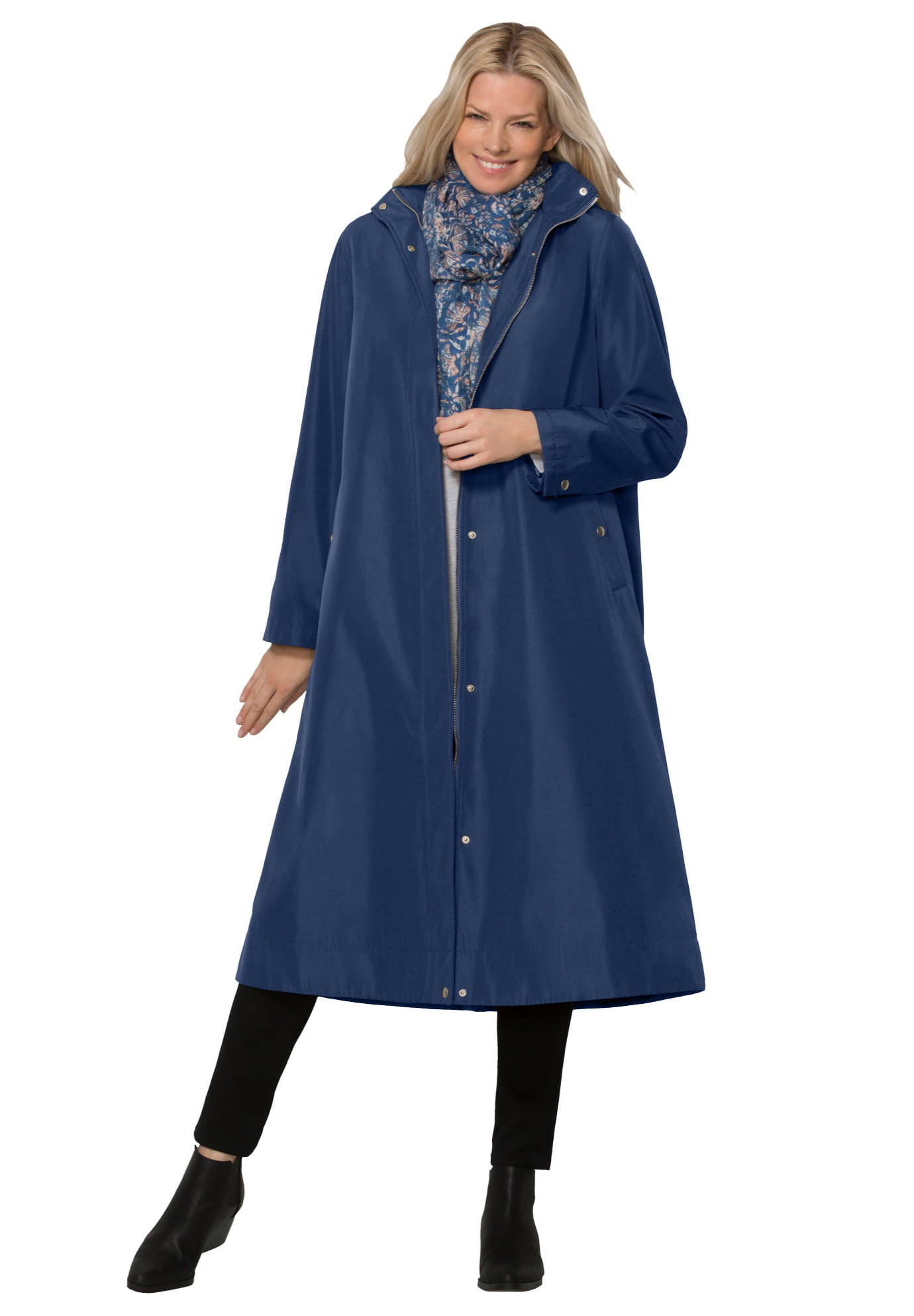 Woman Within Plus Size Long A-Line Raincoat - Walmart.com