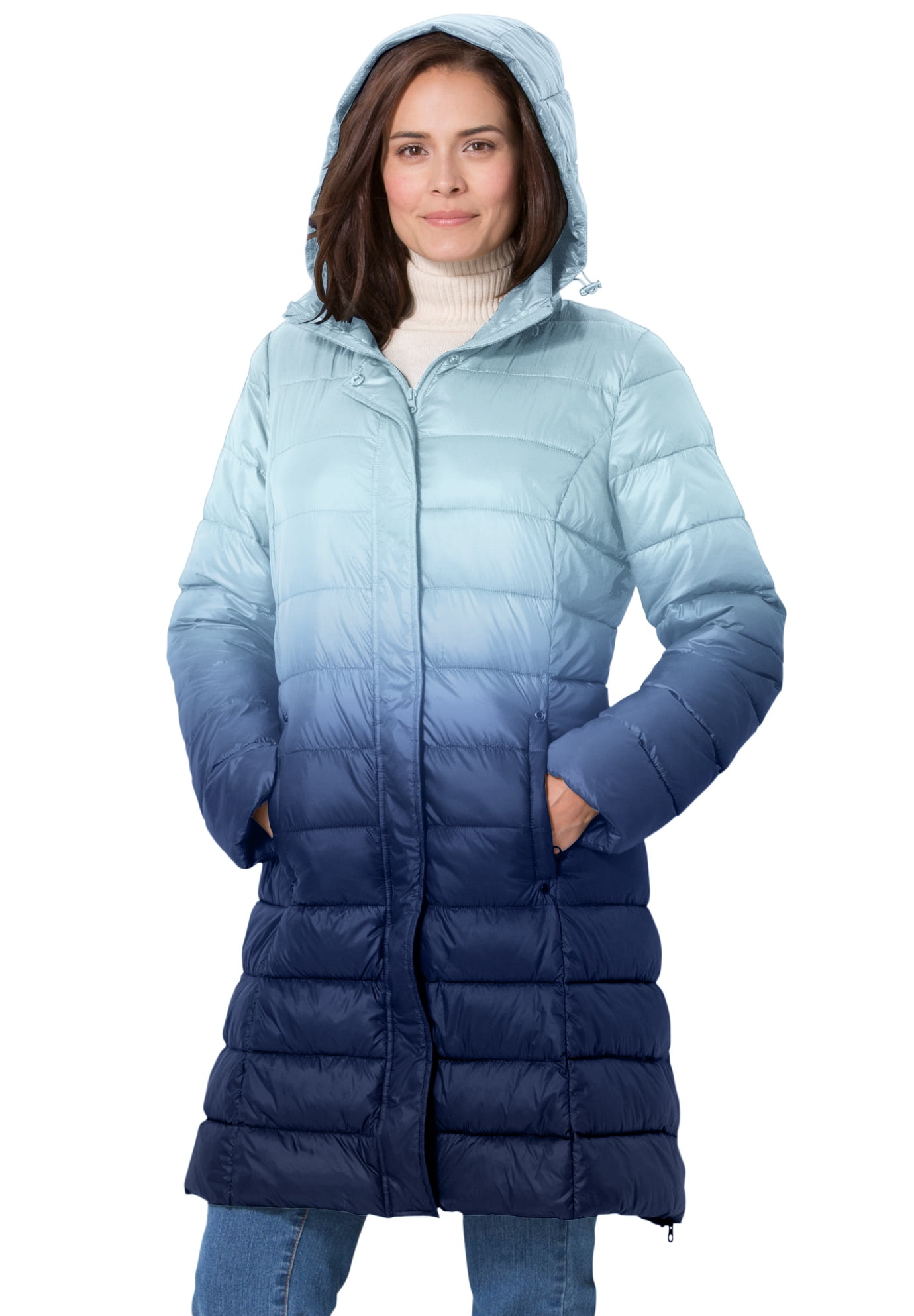 Woman Within Women's Plus Size Long Packable Puffer Jacket - Walmart.com
