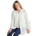 Woman Within Women's Plus Size Long-Sleeve Pointelle Cardigan - Walmart.com